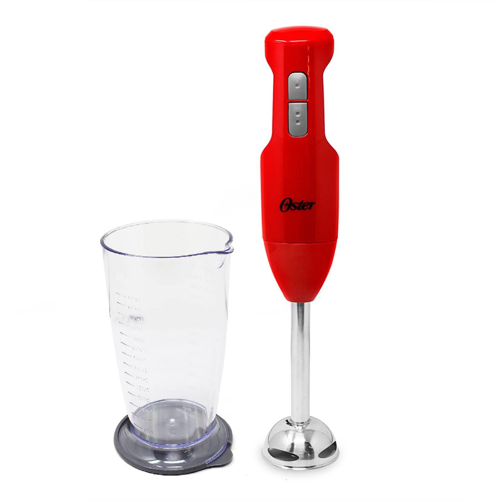 Batidora de Inmersión con Vaso Roja Oster FPSTHB2610R.
