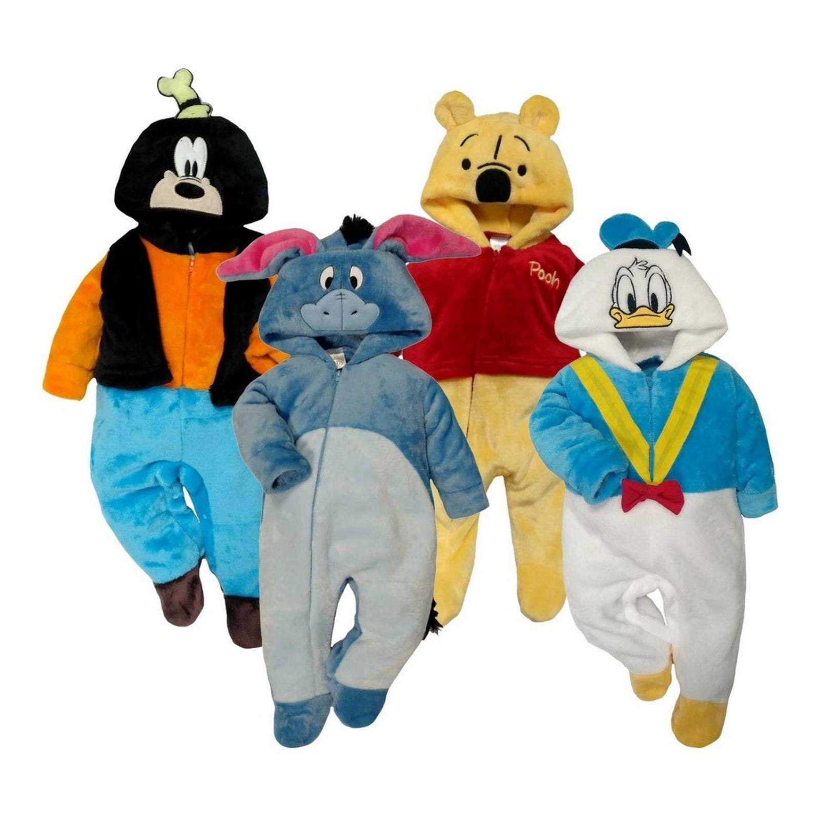 Kit 4 Mamelucos Disney Goofy, Igor, Pooh, Donald