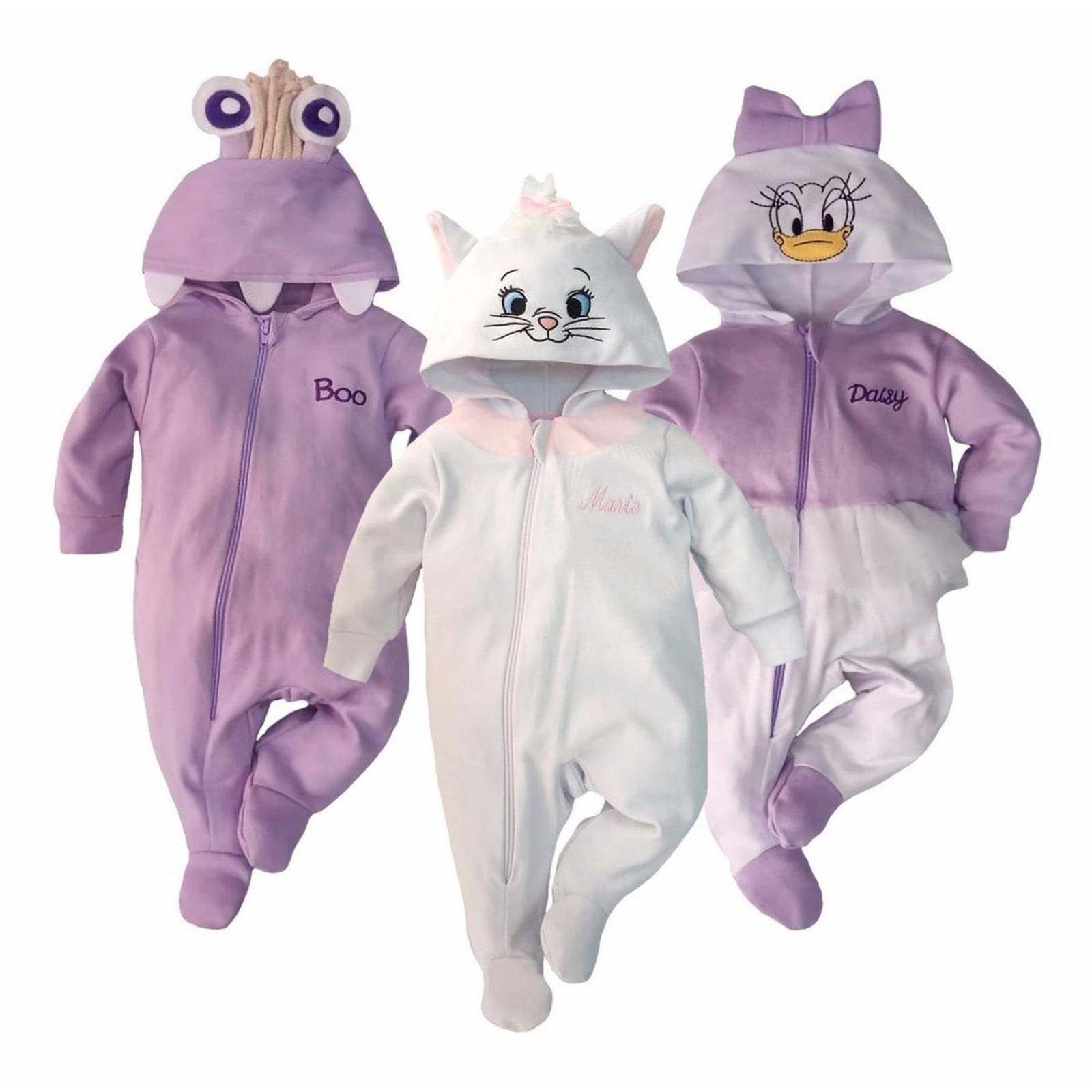 Kit 3 Mamelucos Algodón Disney Boo, Marie, Daisy Premium