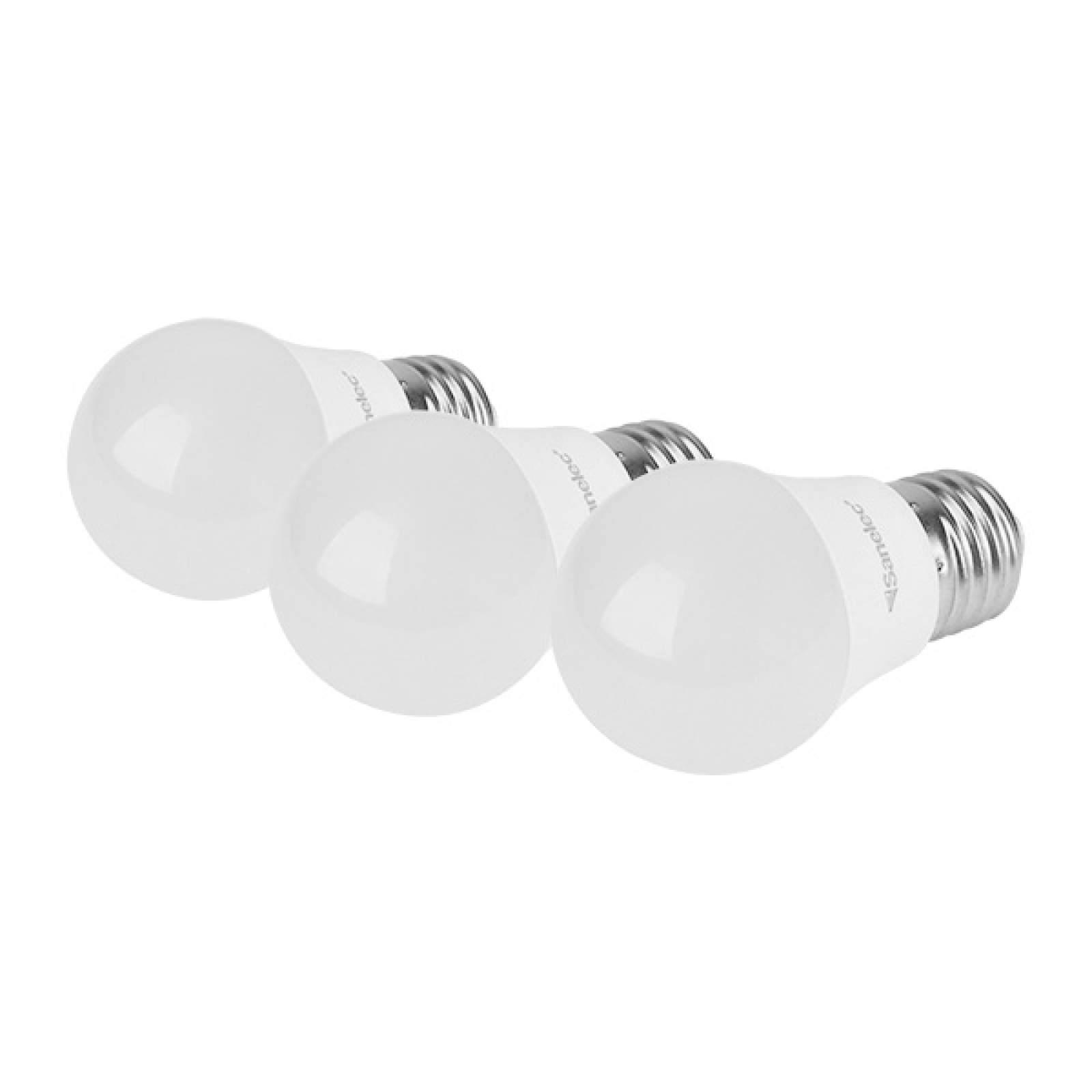 Tres Focos Led 3 W Tipo A19 Luz Cálida Sanelec 1475