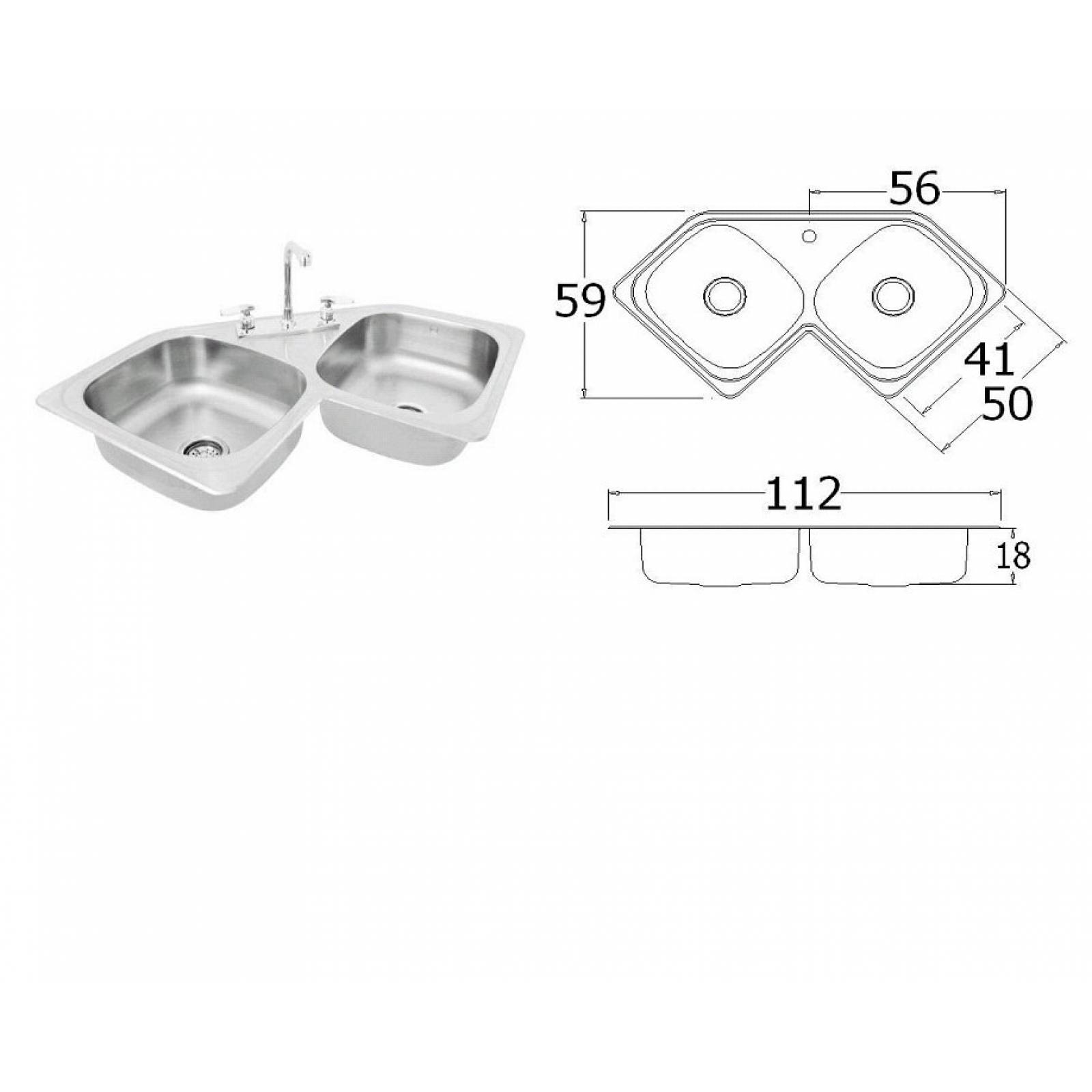 Fregadero Teka Cocina Inox Empotrar Angular 2c 1e 10118009