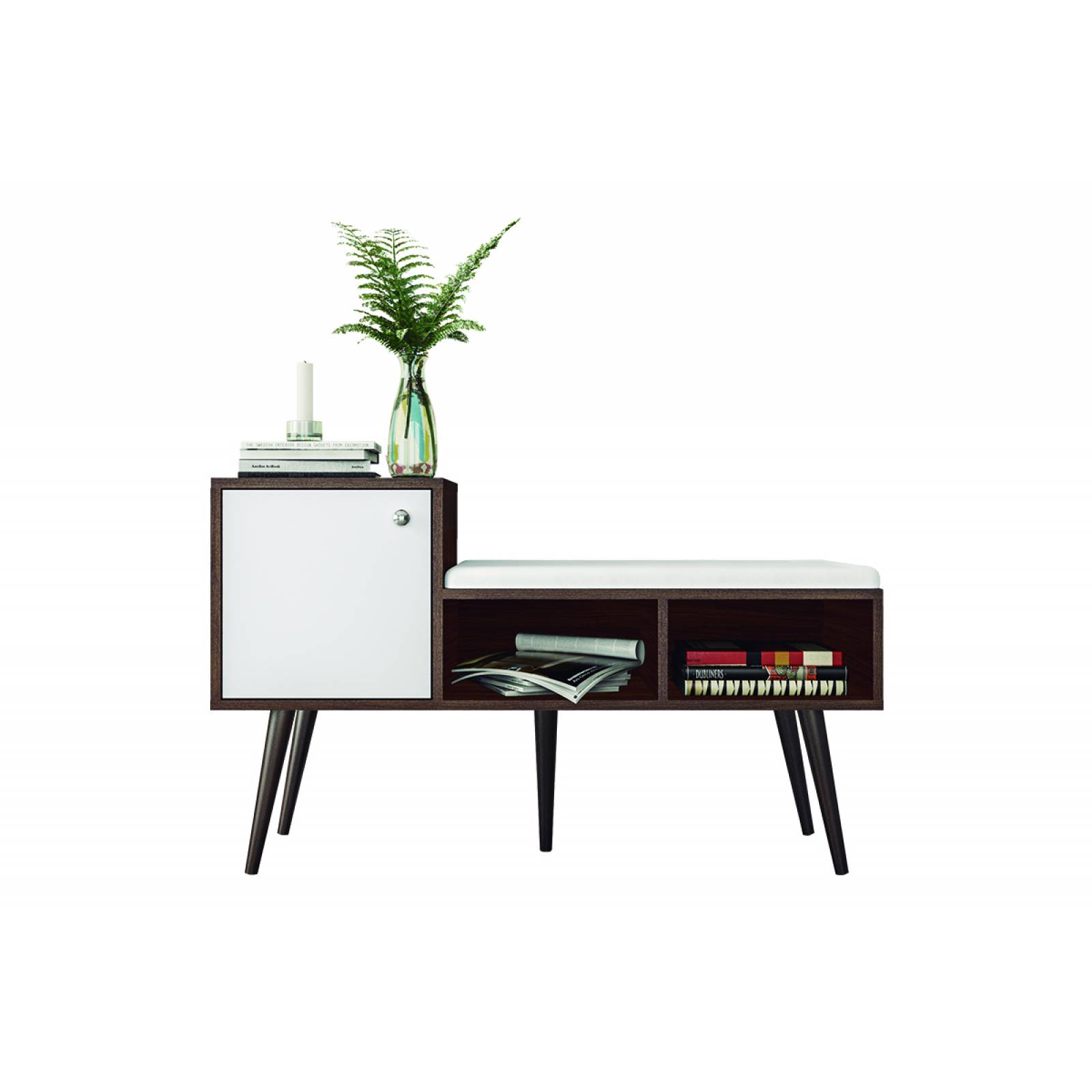 MESA OCASIONAL CON ASIENTO RETRO CASTAÑO/BLANCO RT 3038