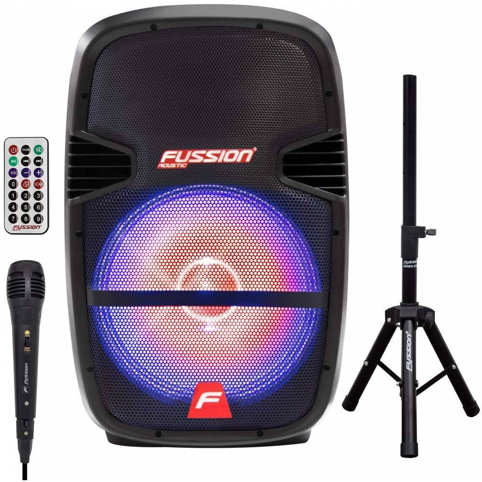 BAFLE AMPLIFICADO RECARGABLE USB SD BLUETOOTH TRIPIE MIC