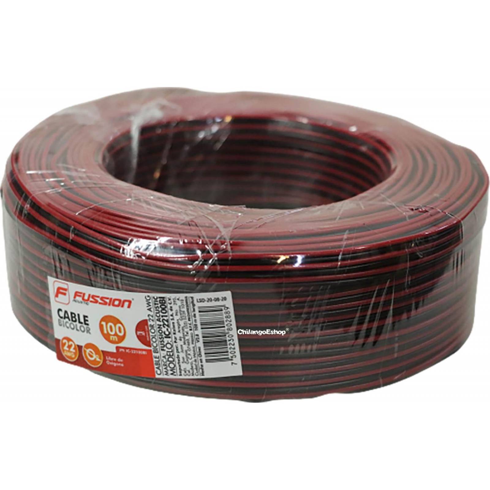 ROLLO CABLE BICOLOR POLARIZADO CALIBRE 22 AWG 100M