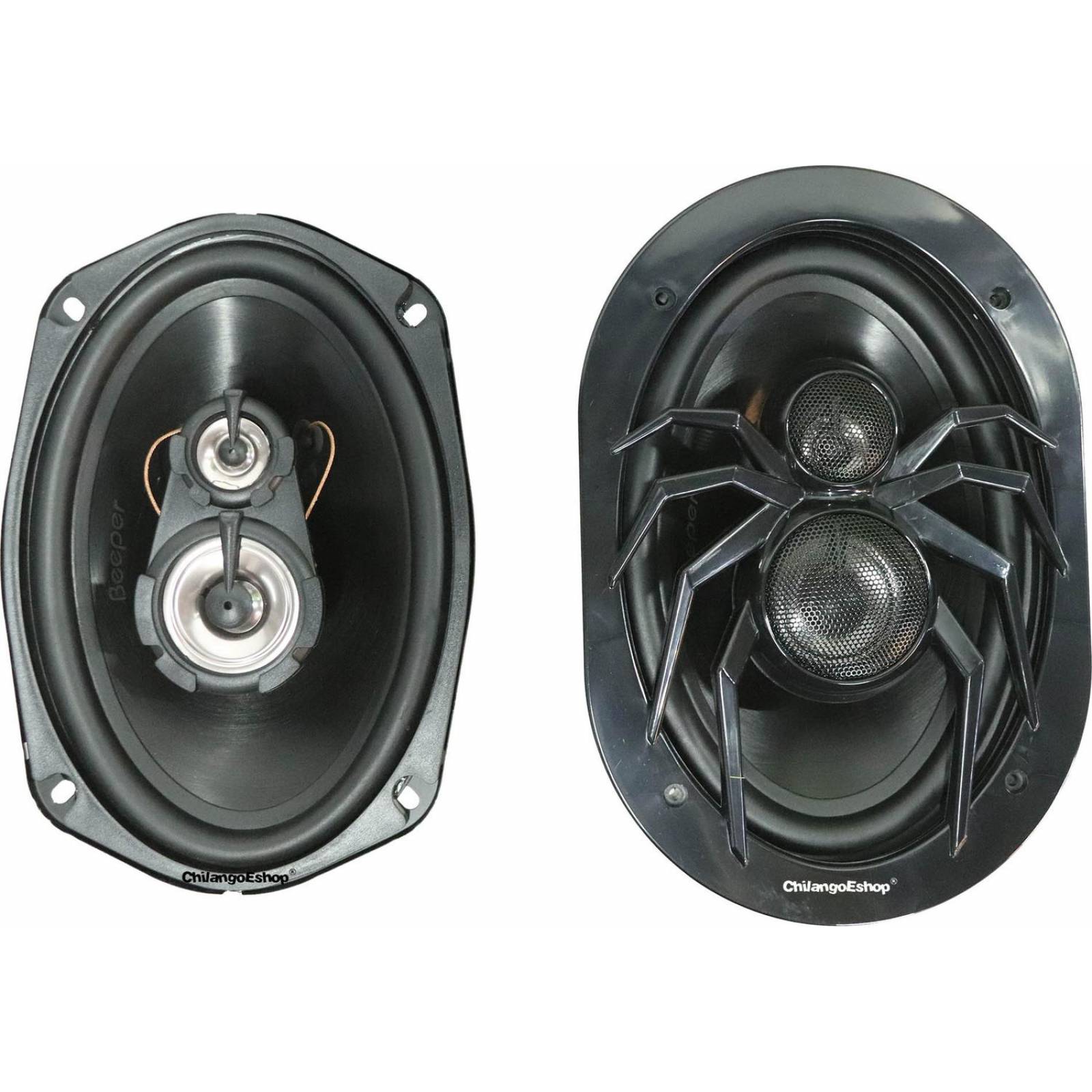 JUEGO DE DOS BOCINAS BEEPER 6X9 PULGADAS 60W RMS TIPO TARANTULA