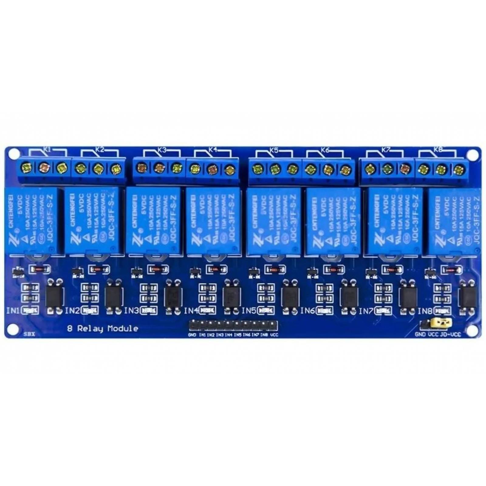 MODULO CON 8 RELEVADORES