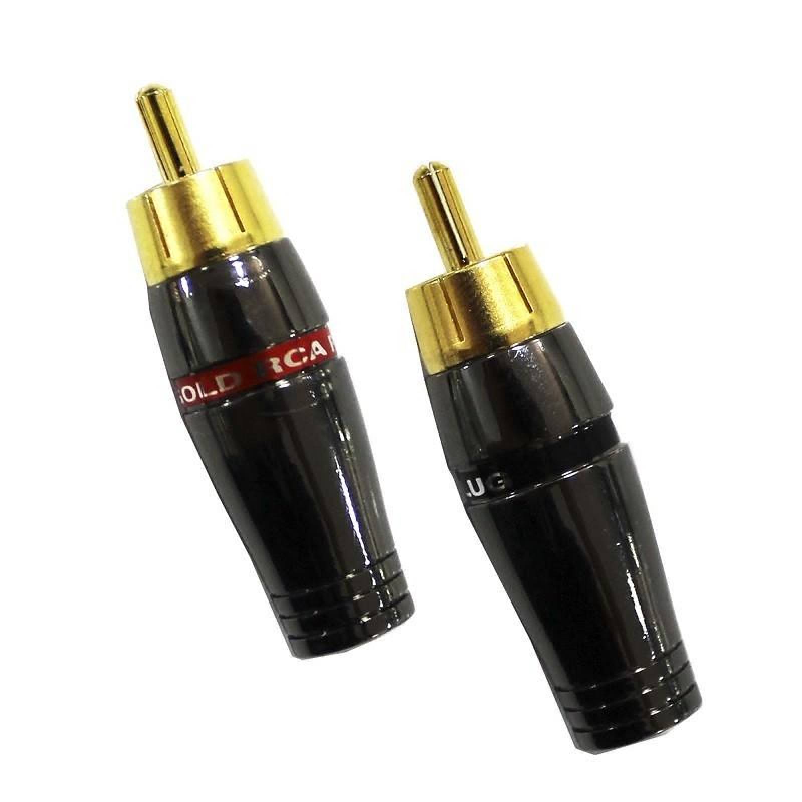 JUEGO PLUGS RCA METALICOS NEGRO