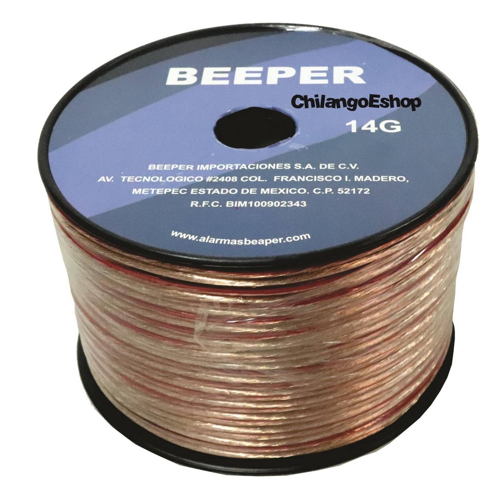 ROLLO 100 METROS CABLE CALIBRE 14 BEEPER PARA BOCINA