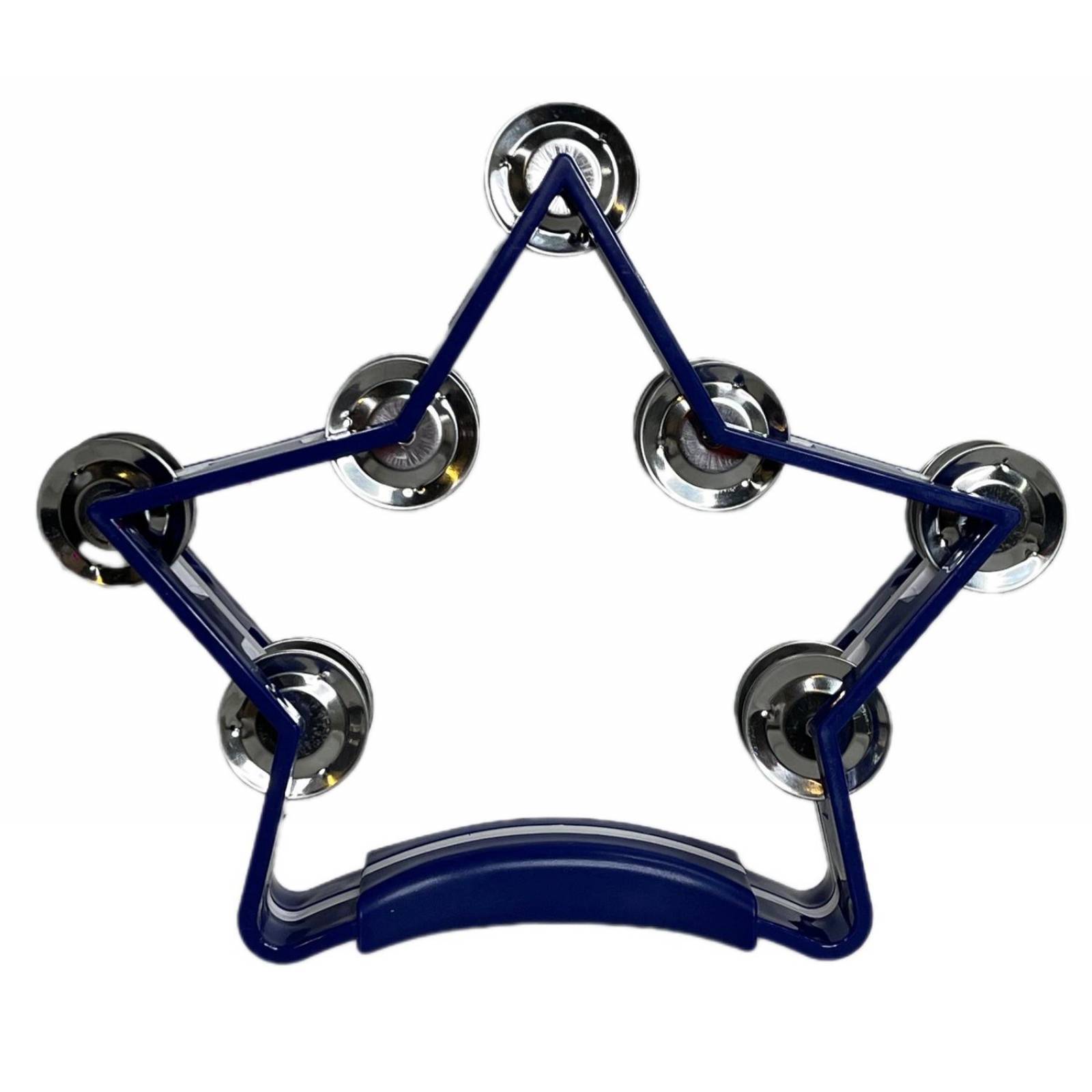 Pandero AZUL con forma de estrella de siete sonajas