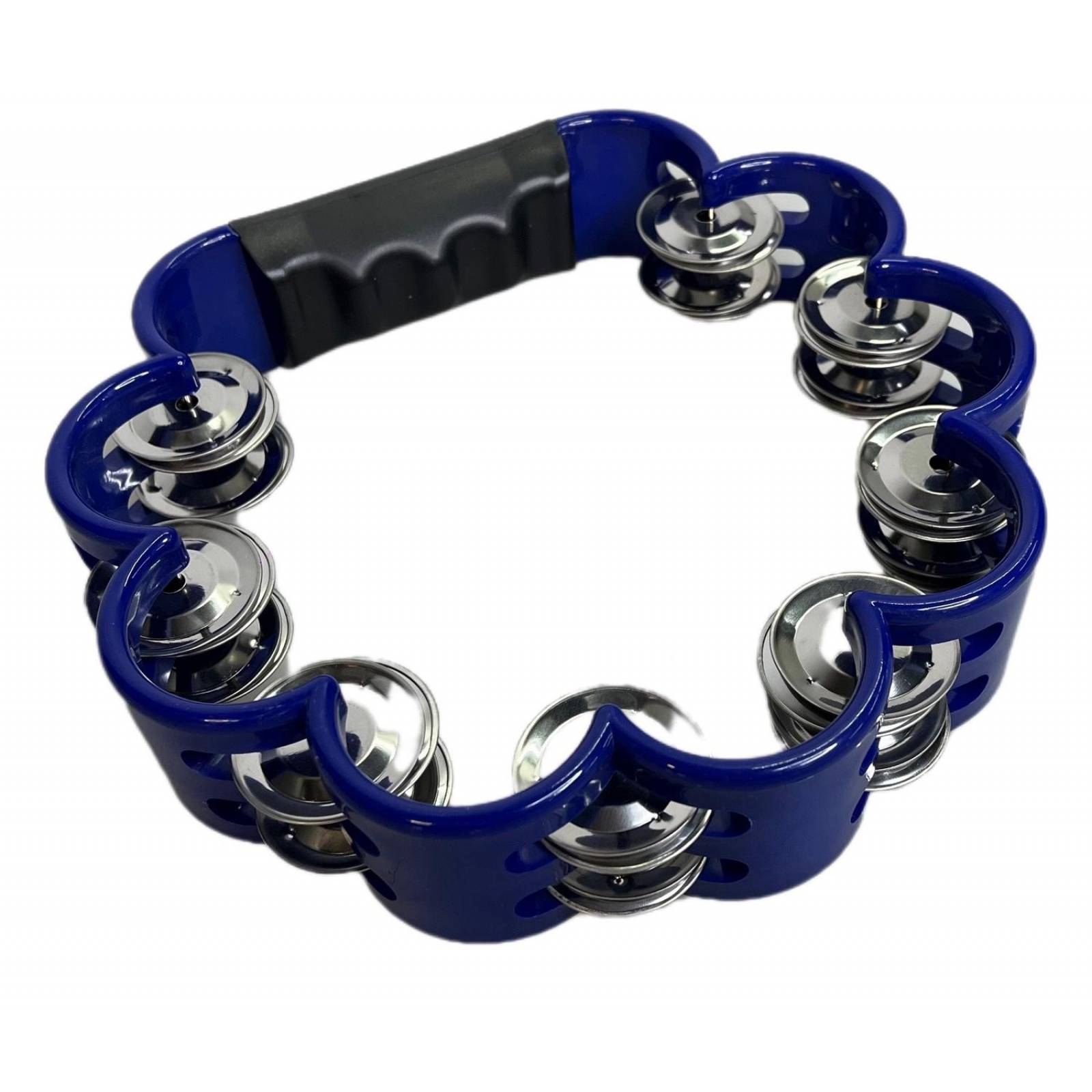 Pandero AZUL circular de ocho sonajas