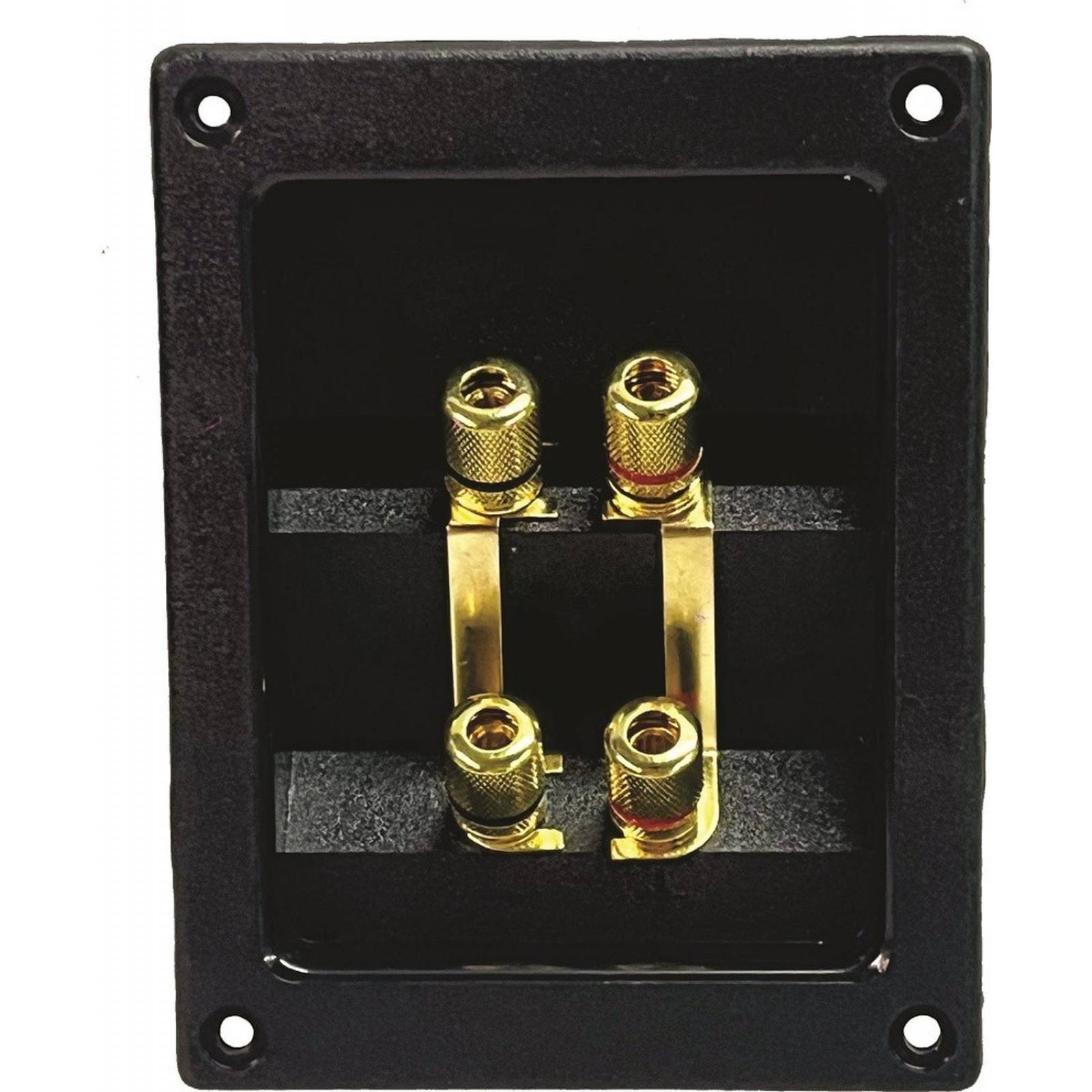 Conector Para Bafle 4 Bornes Dorados 125x95Mm