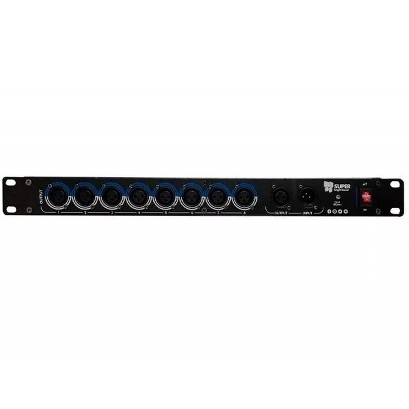 Splitter DMX Para Rack 1 Entrada 8 Salidas Superbright