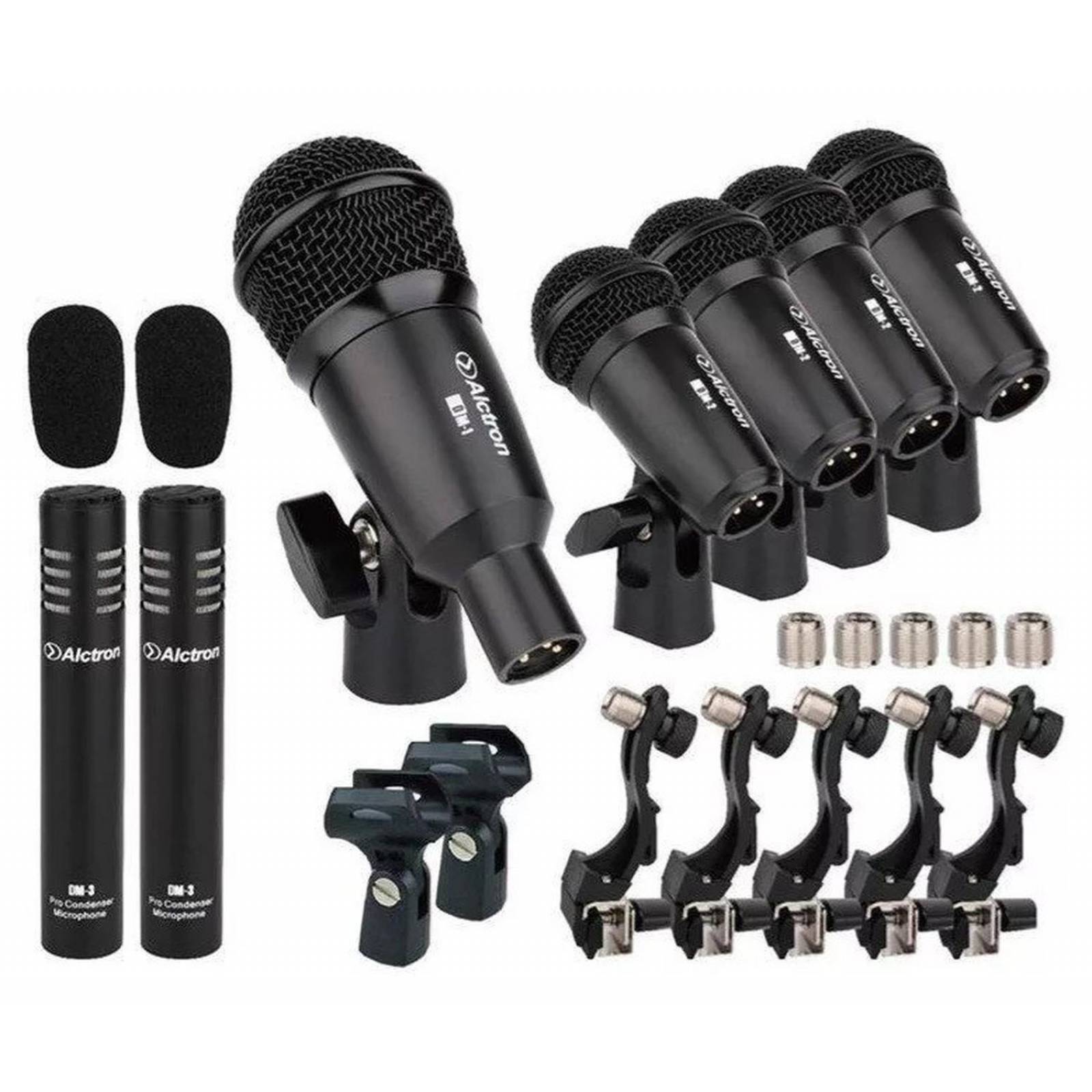 Kit de microfonos ALCTRON con accesorios para bateria musical