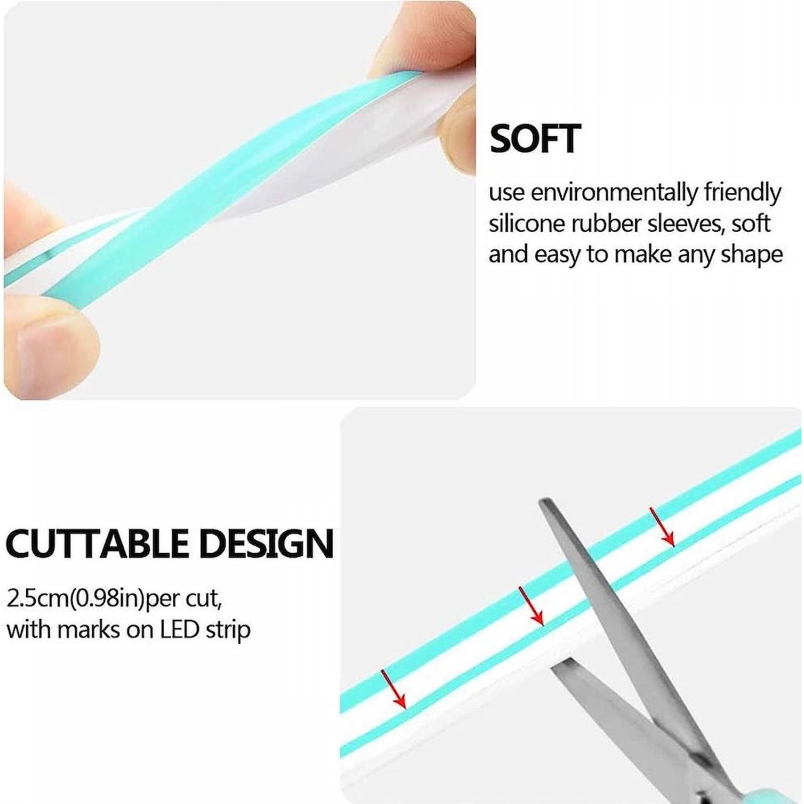 Rollo Led Neon Flex Azul Hielo 5Mt 120Led 12v