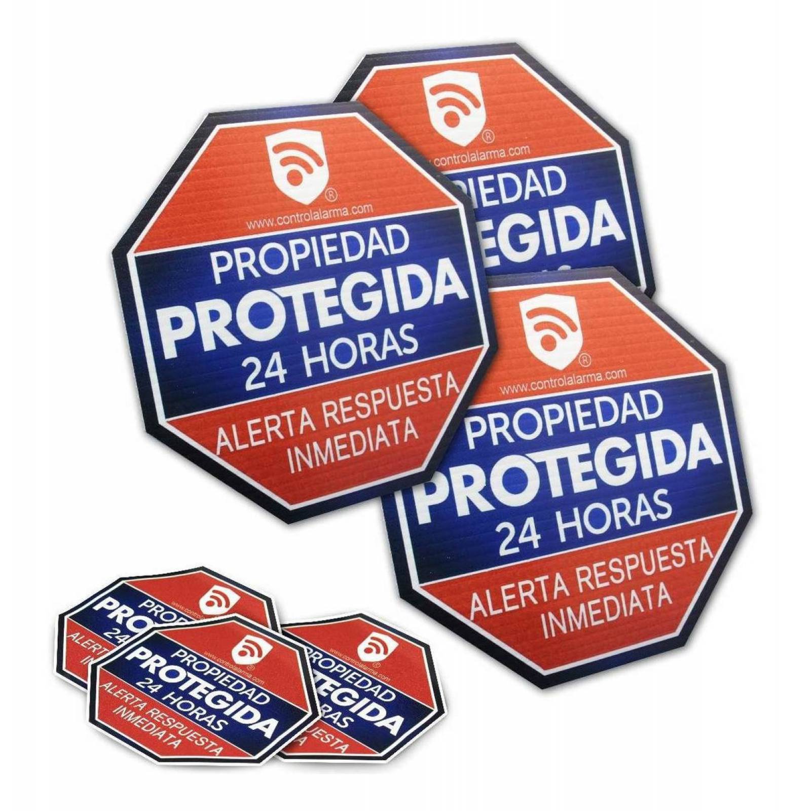 Kit 3 Letreros Alerta Advertencia Casa Seguridad 3 Calcas Stickers Ala