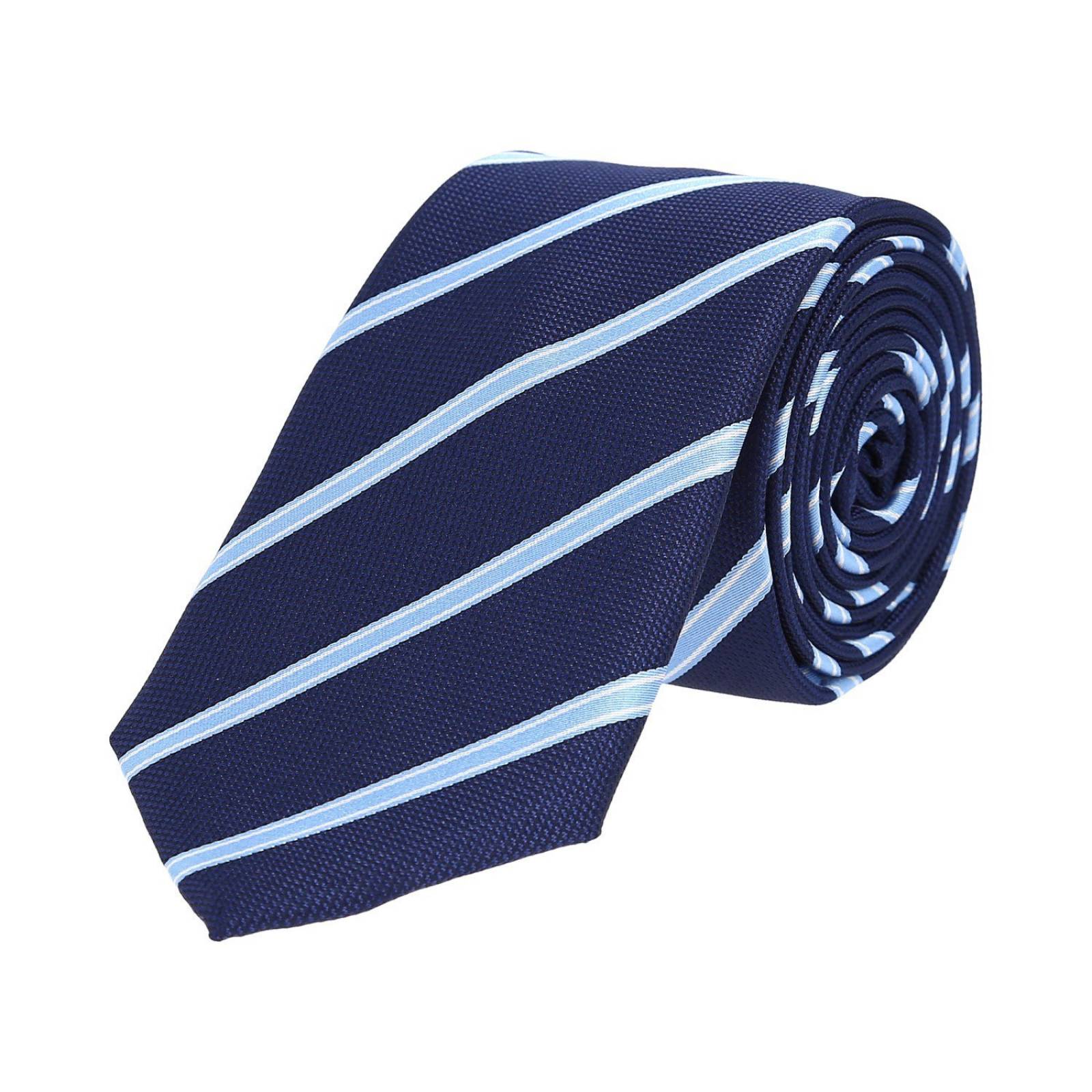 Corbata azul con franjas azul rey