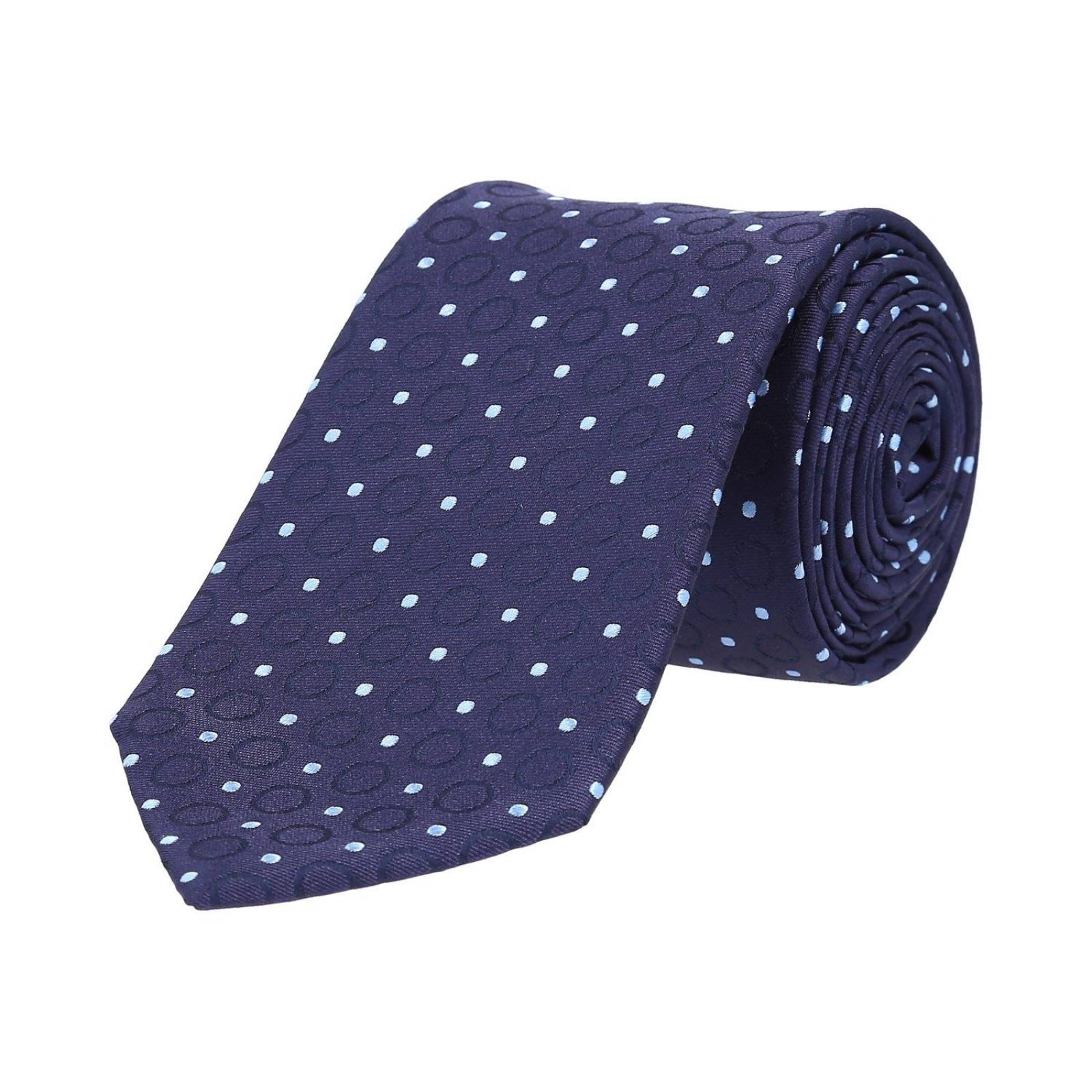 Corbata azul con lunares azul rey poliéster