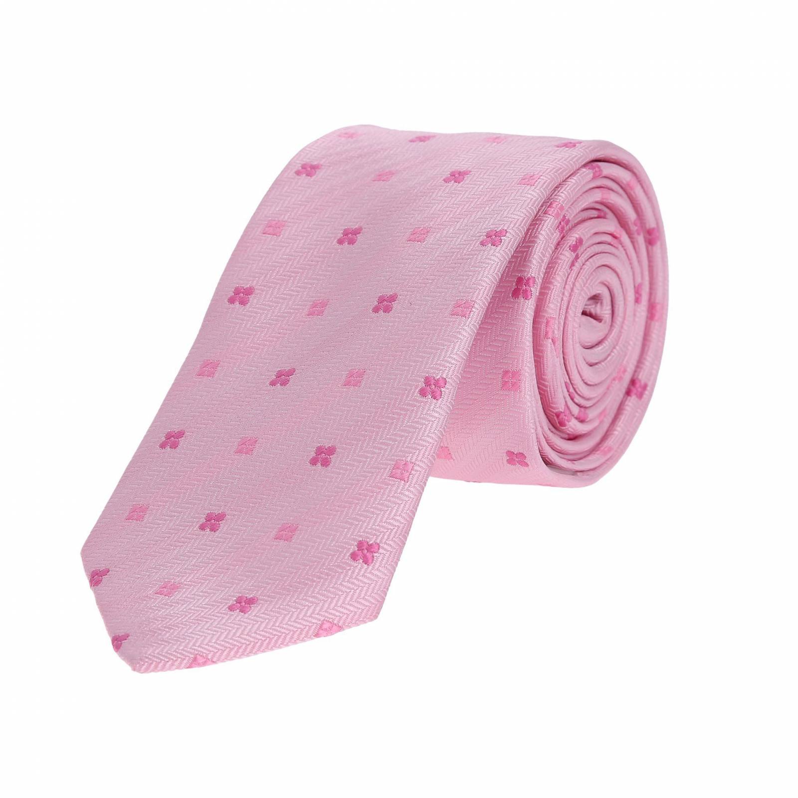 Corbata rosa con detellos fiusha poliéster