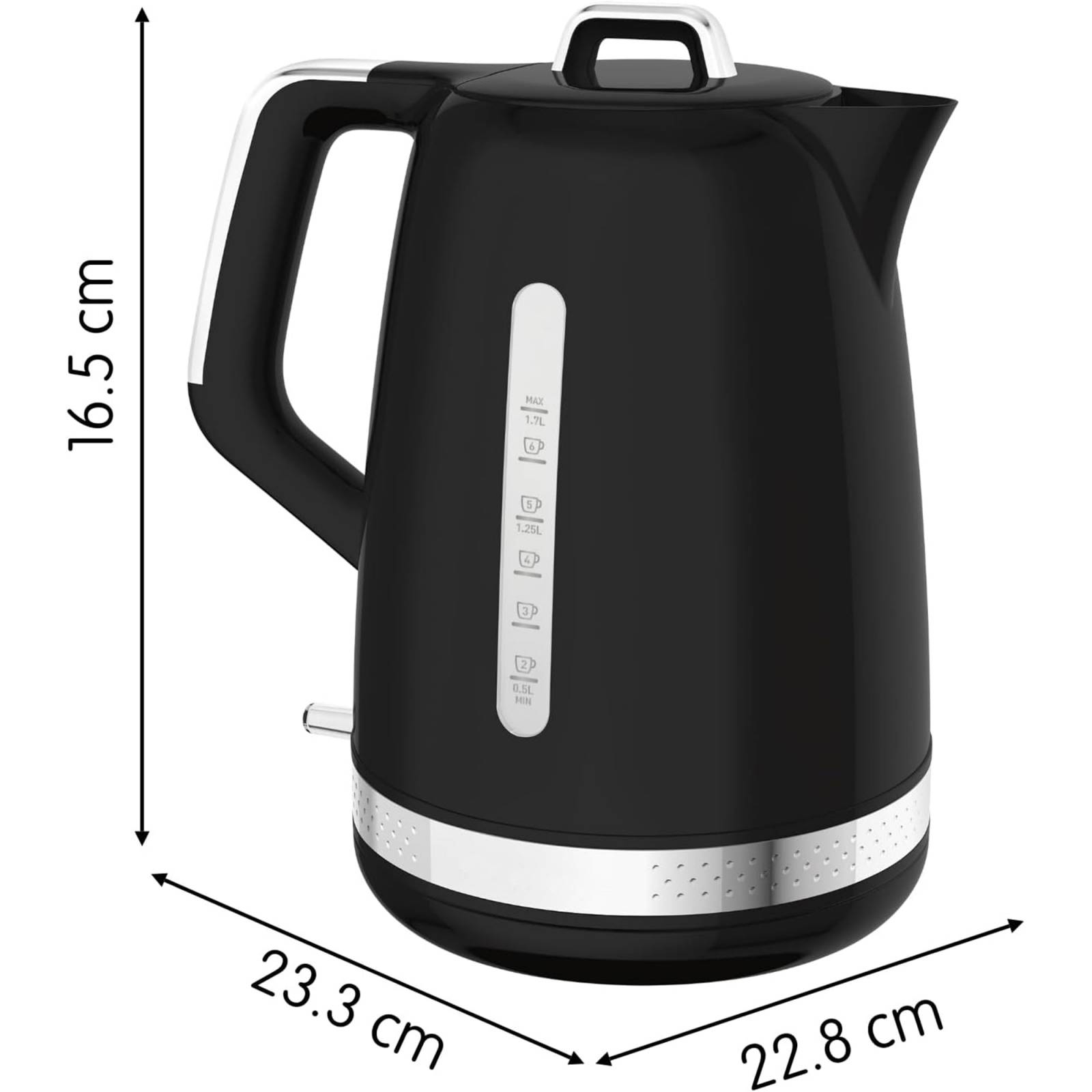 Hervidor Eléctrico T fal Negro 17 Lt Acero inox y Plastic