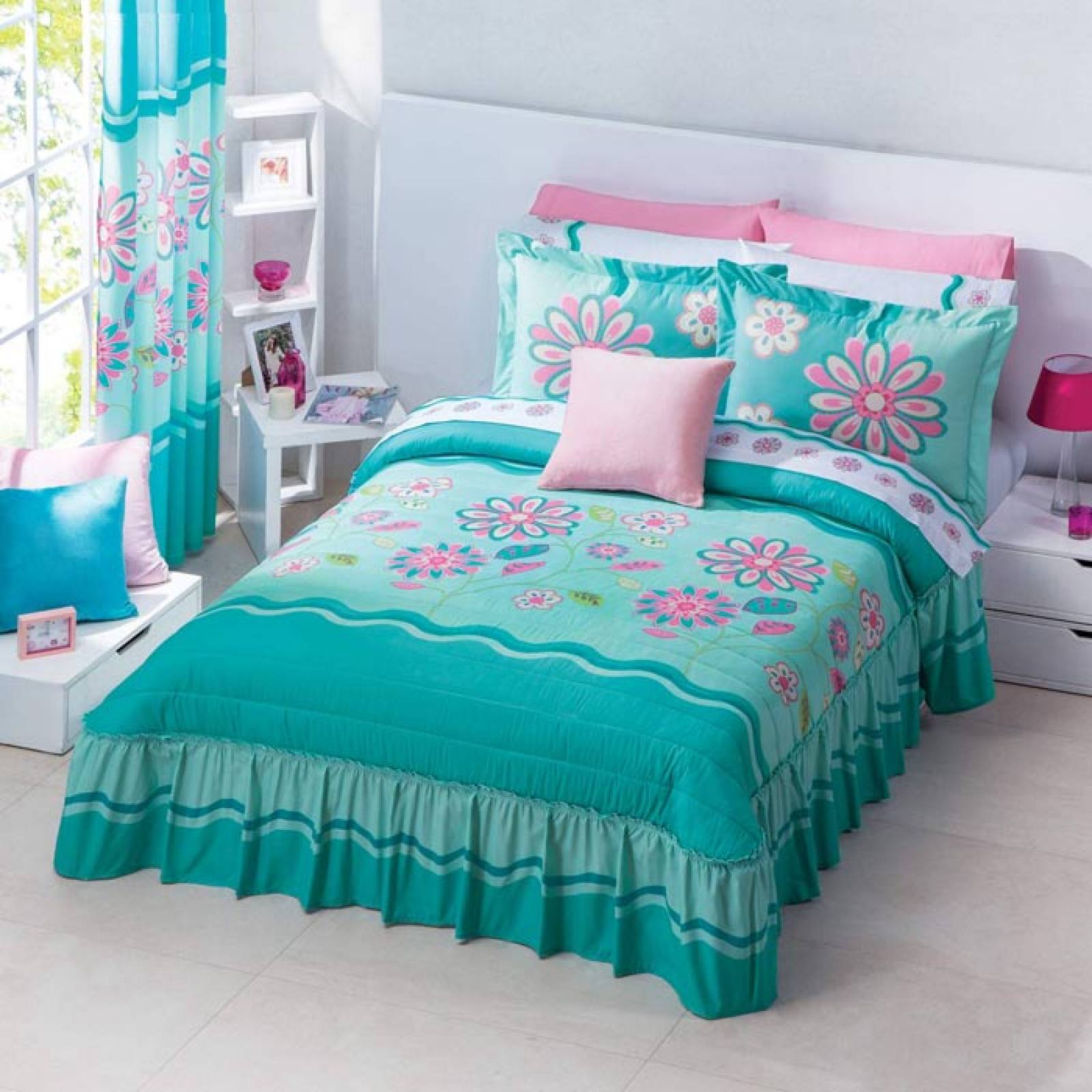 Colcha Funda Valentina Matrimonial Microfibra Rosa Concord