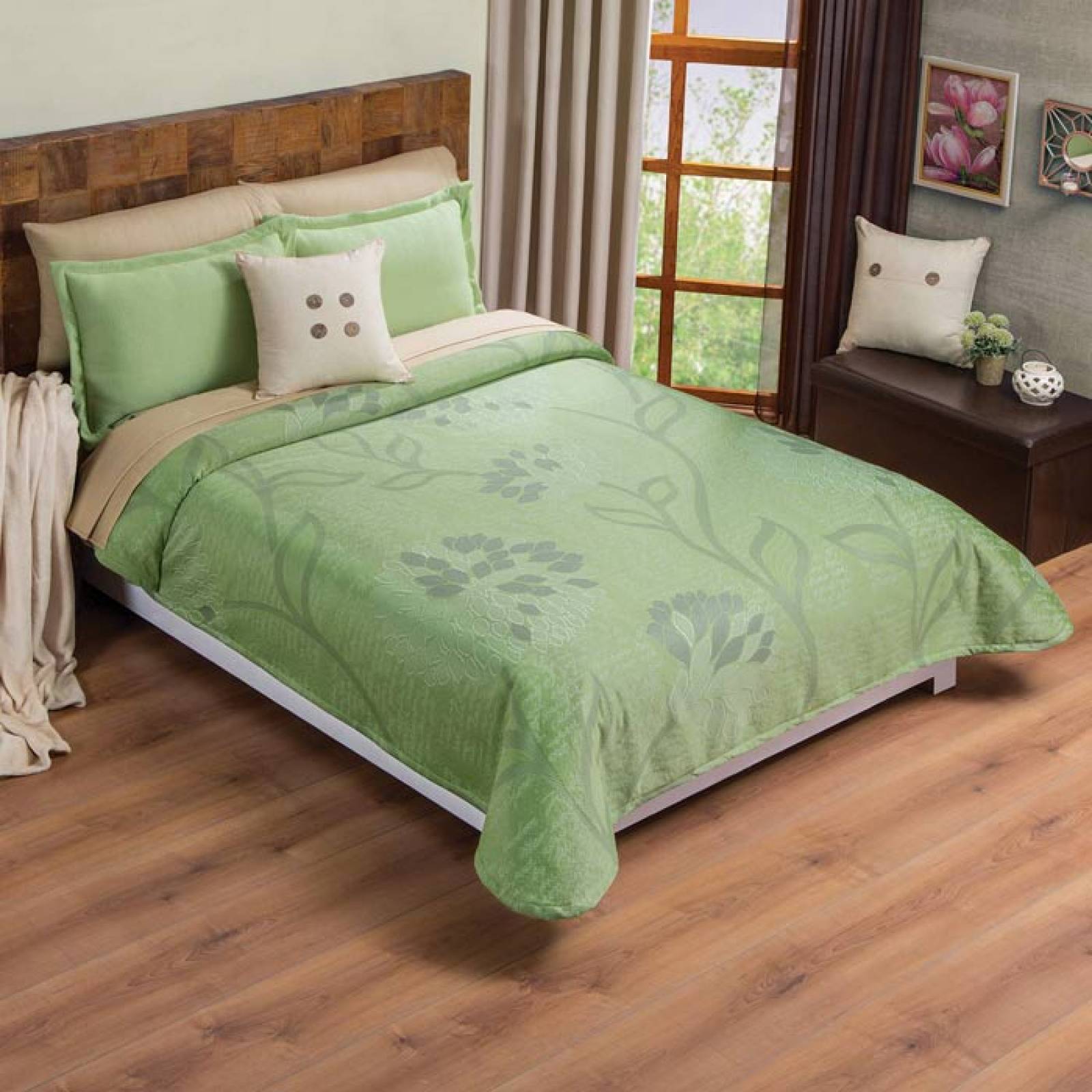 Colcha Jacquard Santino King Size Poliester Verde Concord