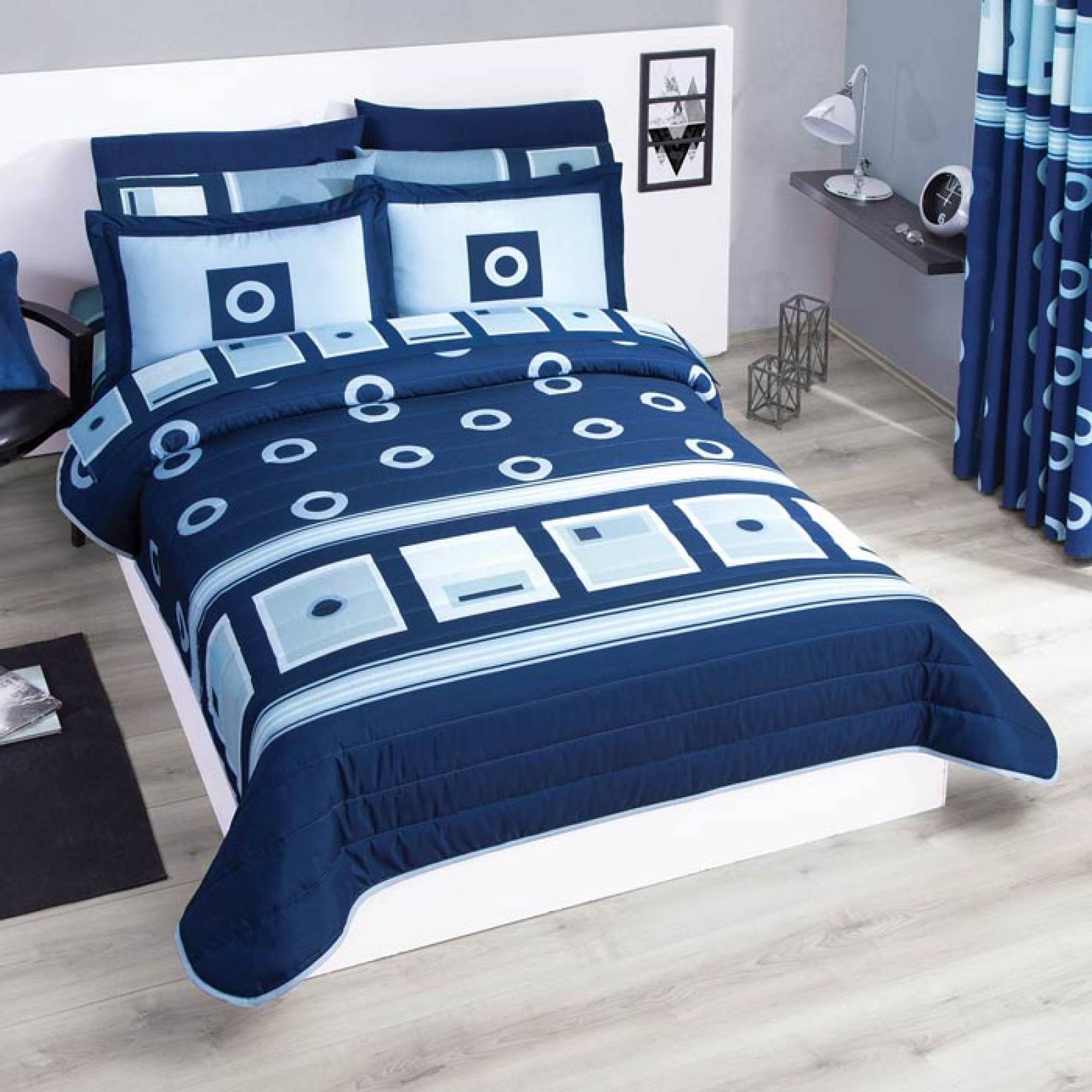 Edredon Ligero Terranova King Size Microfibra Azul Concord