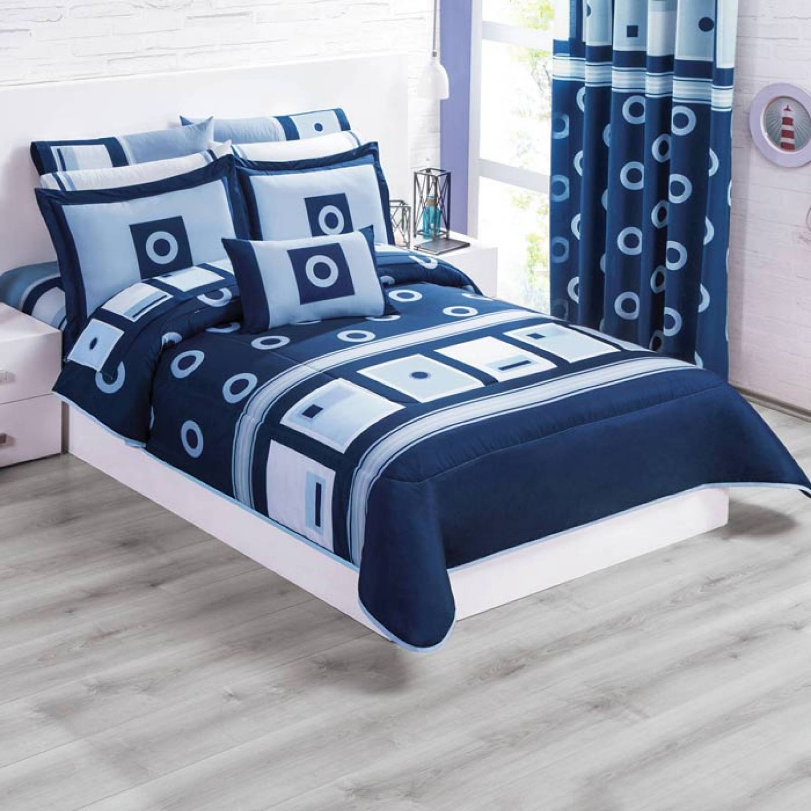 Edredon Terranova Lavable King Size Microfibra Azul Concord