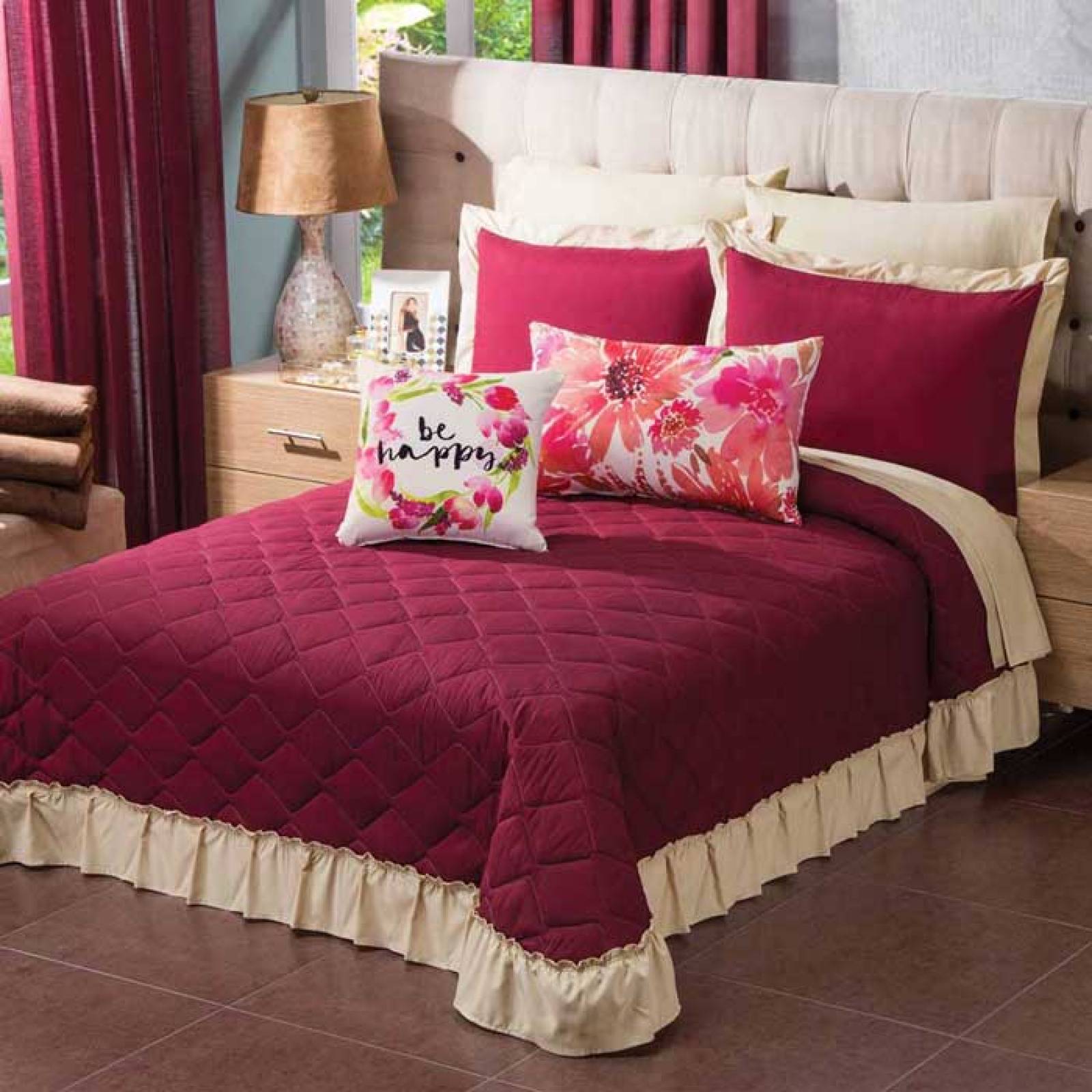 Colcha Funda Almohada Ninfa Matrimonial Blancos Concord