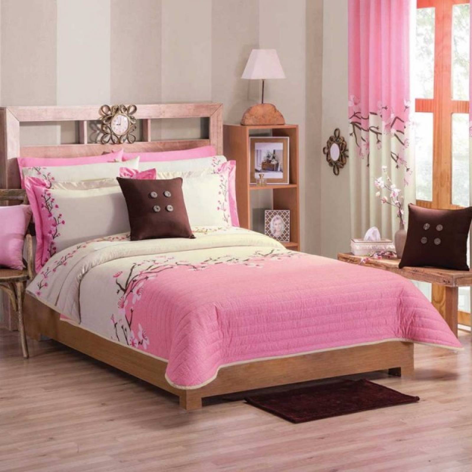 Edredon Ligero Flor Cerezo King Size Microfibra Rosa Concord