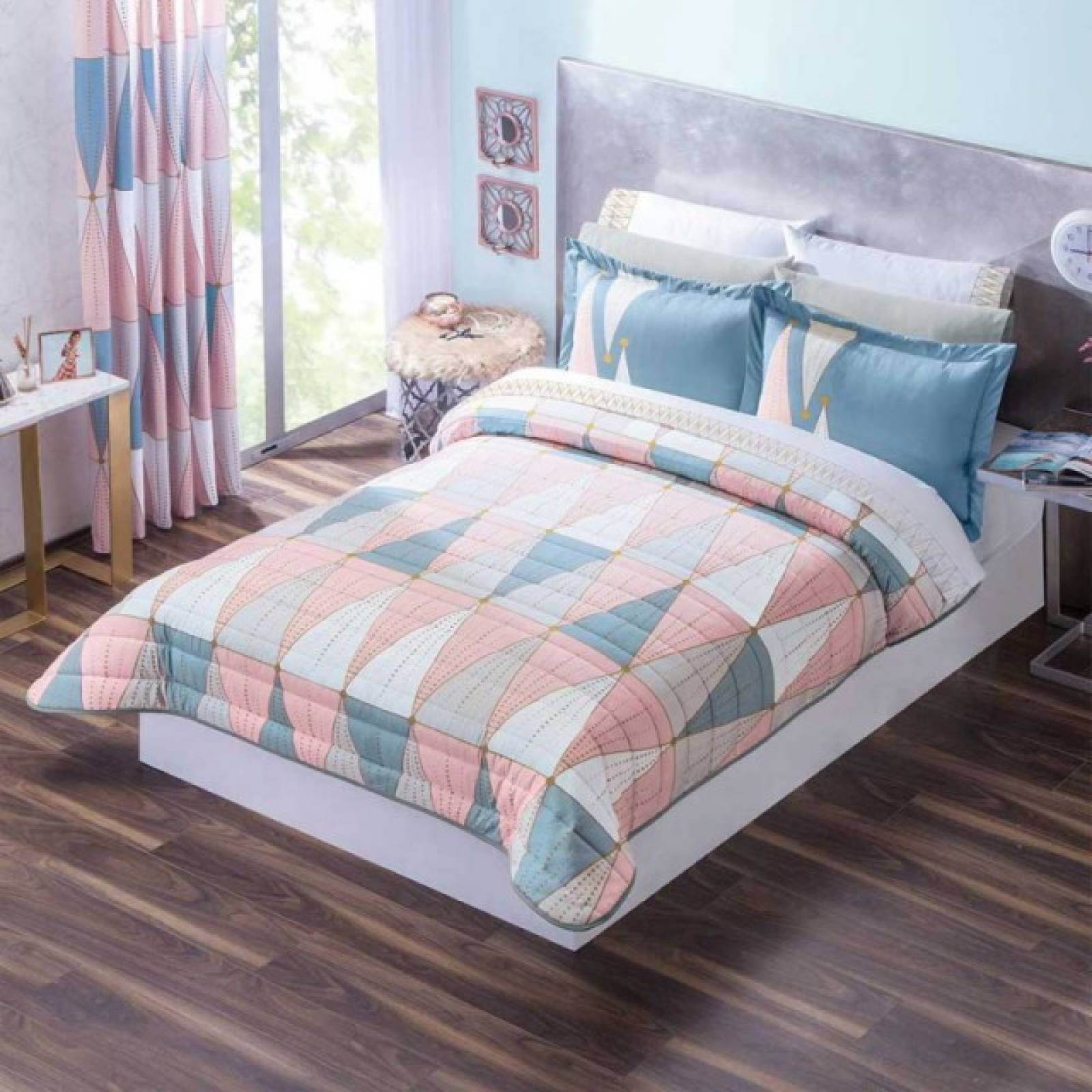 Edredon Ligero Vania Cama King Size Microfibra Rosa Concord