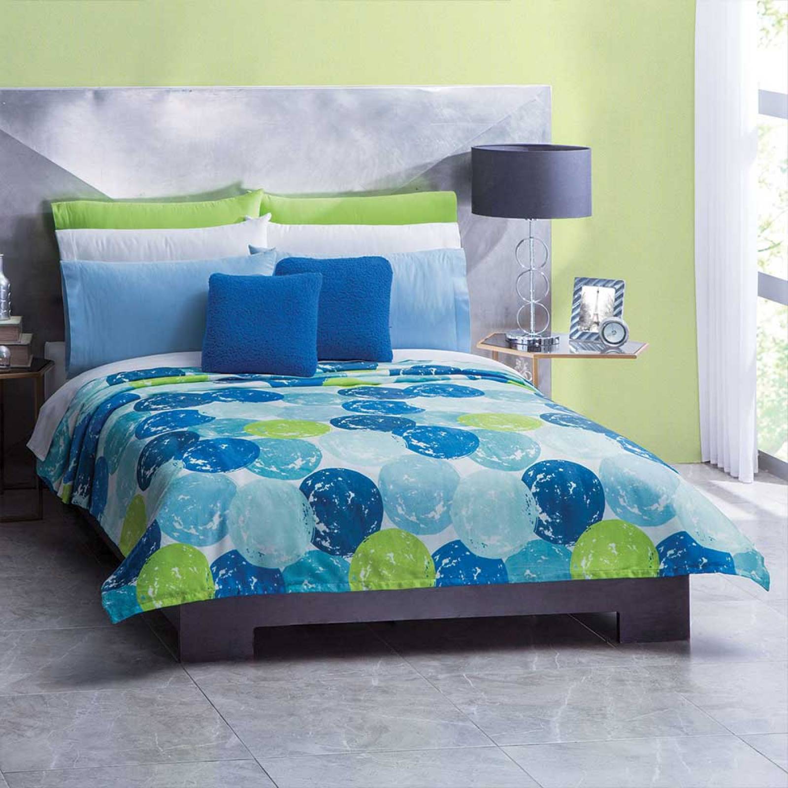 Cobertor Ultrasuave Dominic King Size Poliester Azul Concord