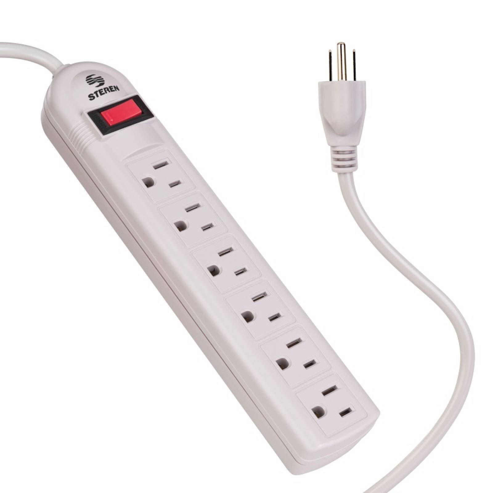 Tira Multicontacto 6 Salidas Horizontales Switch Steren