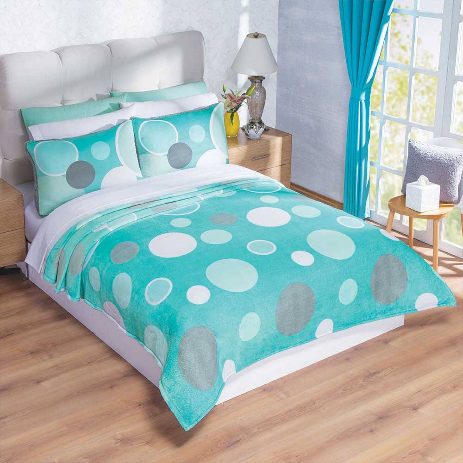 Cobertor Ultrasuave Venecia Cama Matrimonial Azul Concord