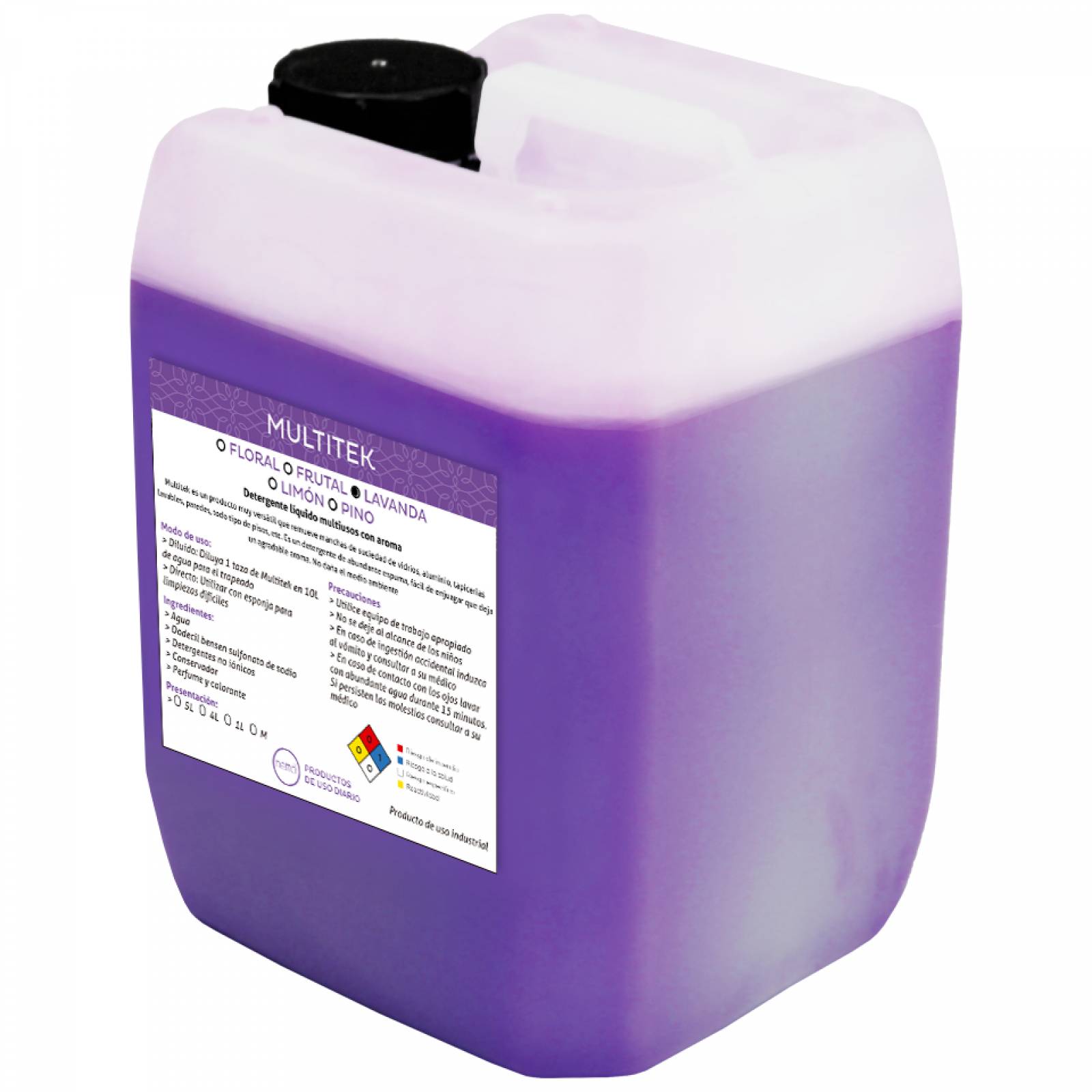 Multitek 5 Litros Detergente Multilimpiador Lavanda Netto.