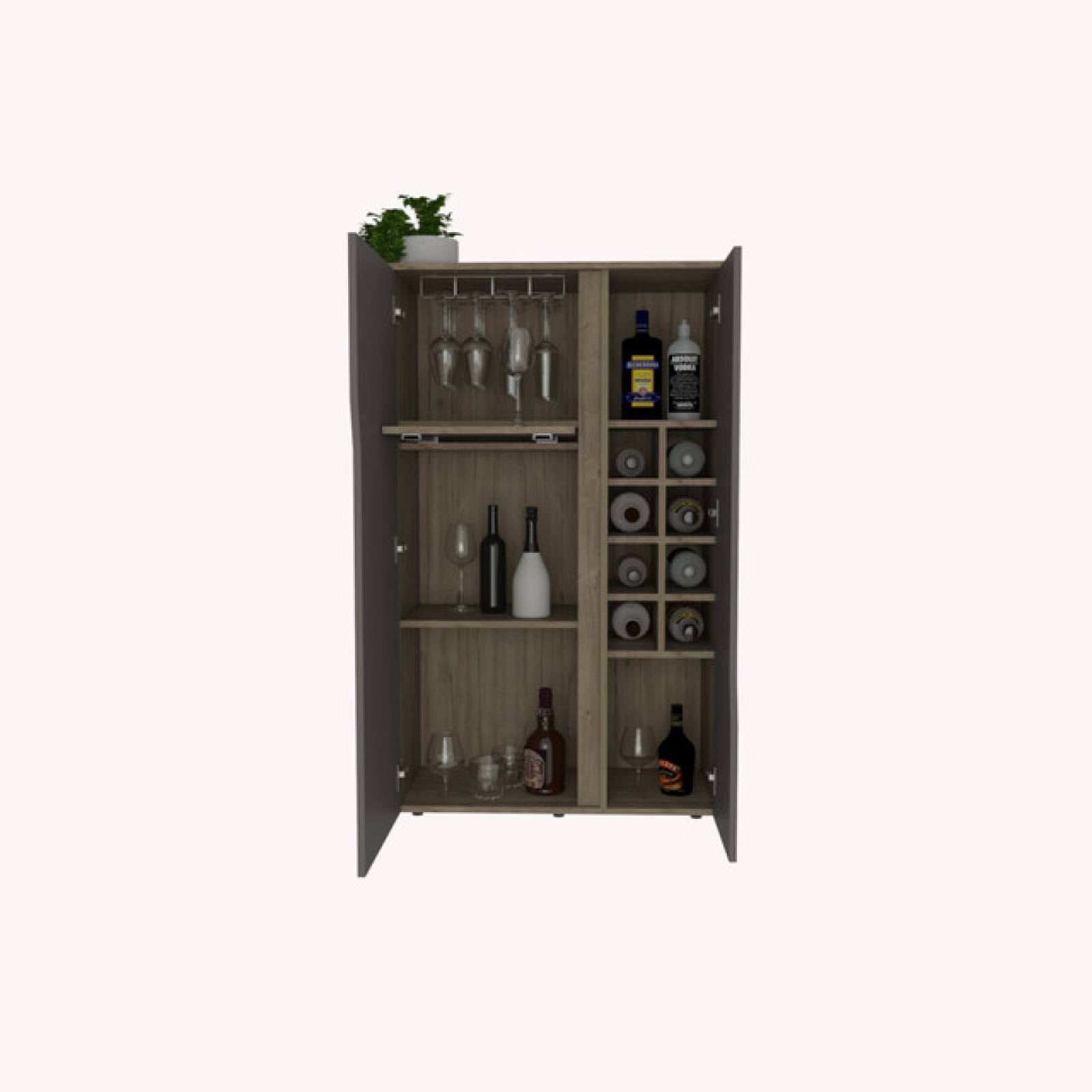 Mueble Bar Armable Modelo Obregon Color Taupe Excelsior
