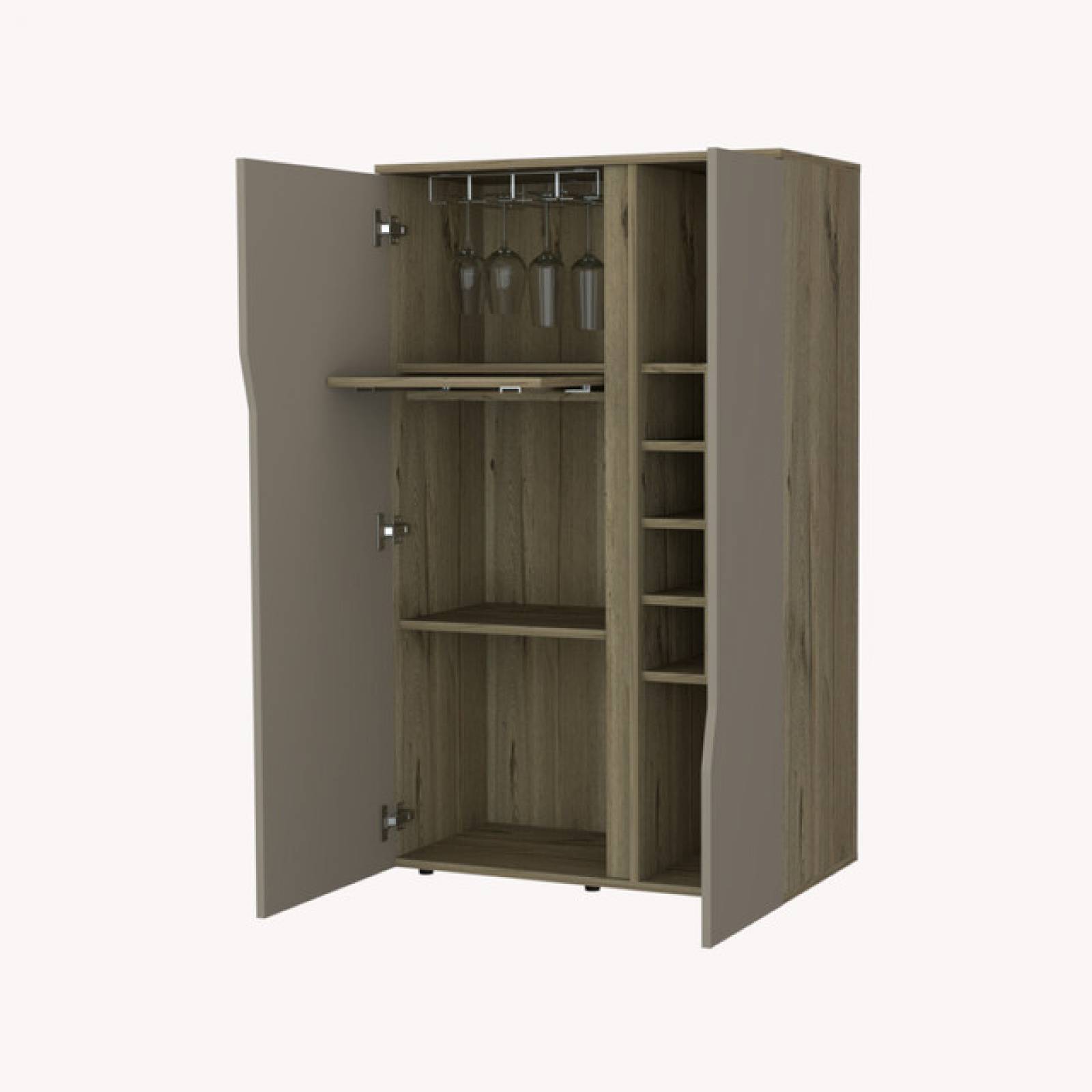 Mueble Bar Armable Modelo Obregon Color Taupe Excelsior