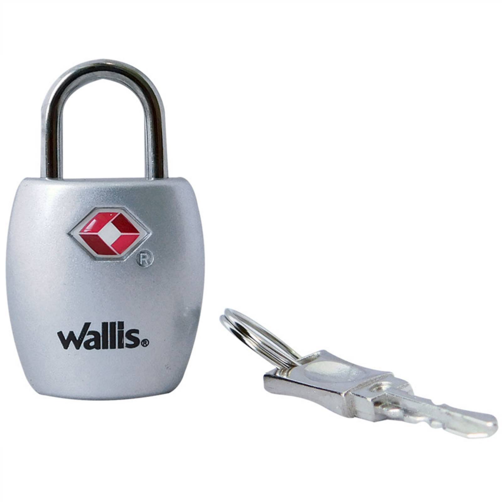 Candado Llave TSA Multiusos Plata Pequeño Seguridad WALLIS