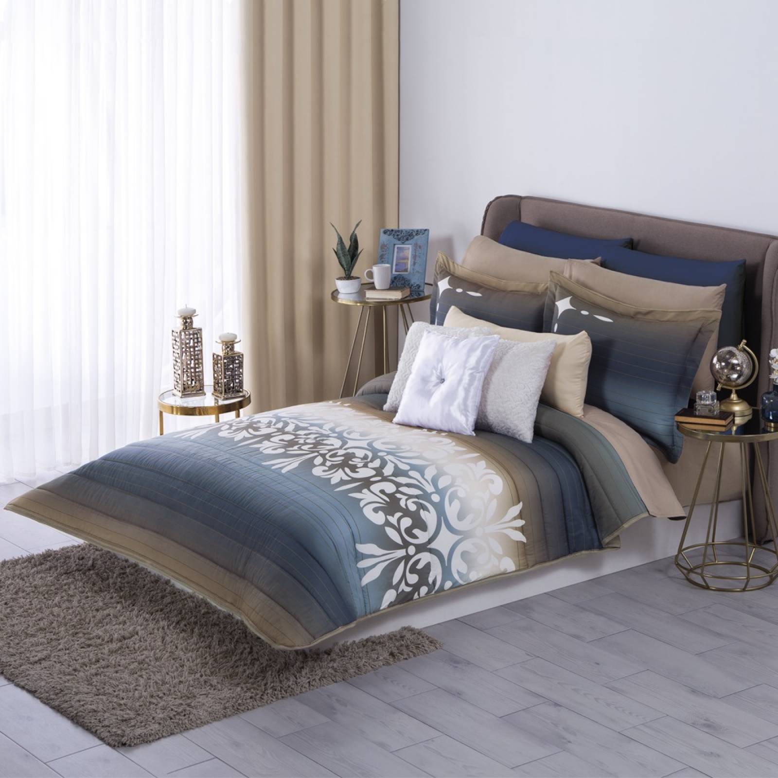 Edredón Rosalía Arena C/Fundas King Size Colchas Concord