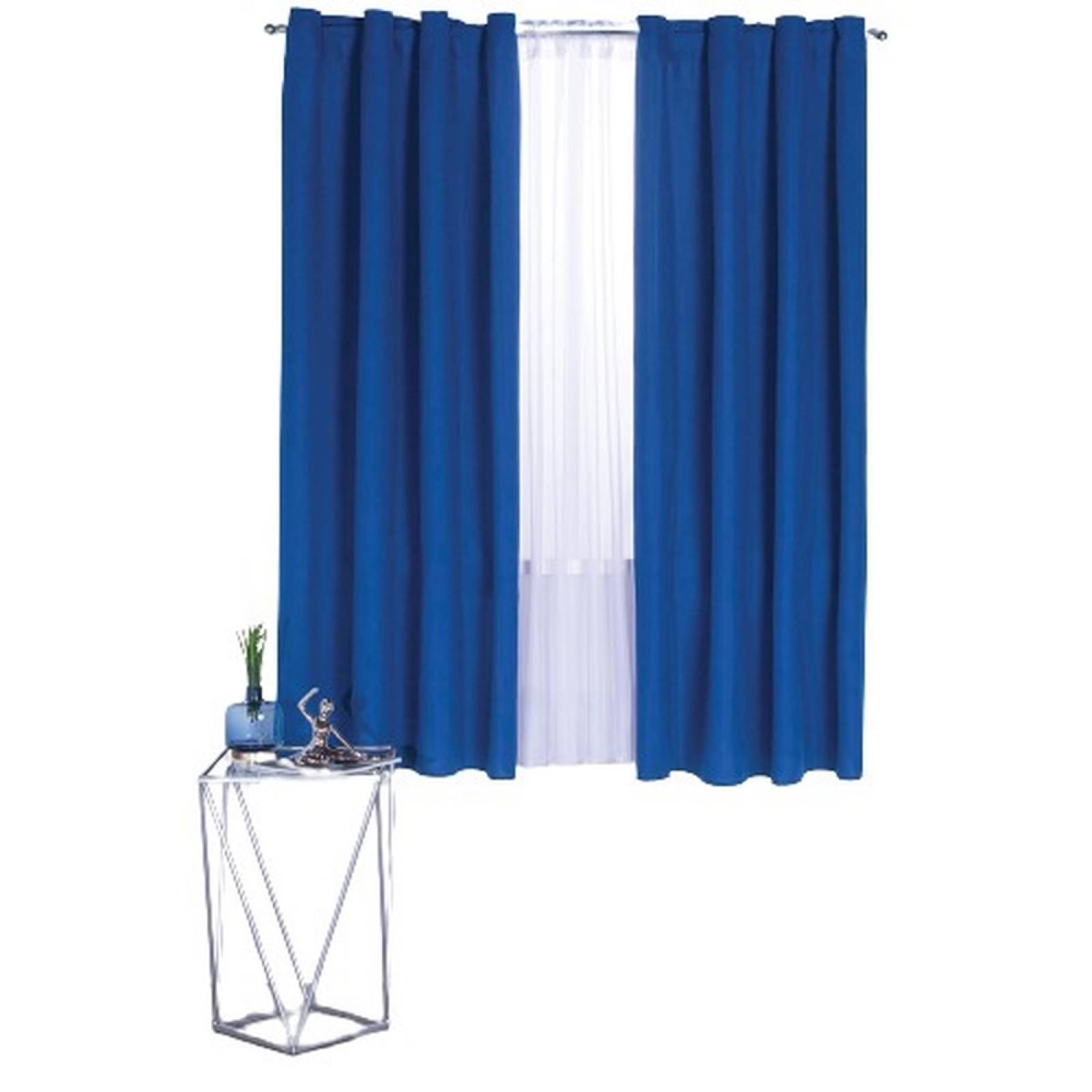 Cortina Decorativa Neo Azul Rey Corta Colchas Concord