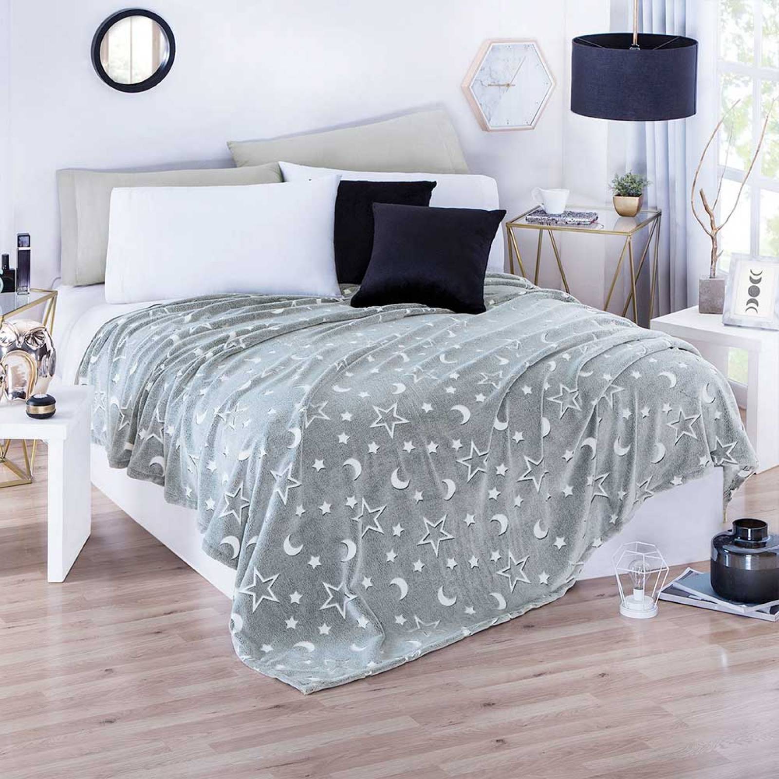 Cobertor Ultrasuave Night Tamaño Matrimonial Gris Concord