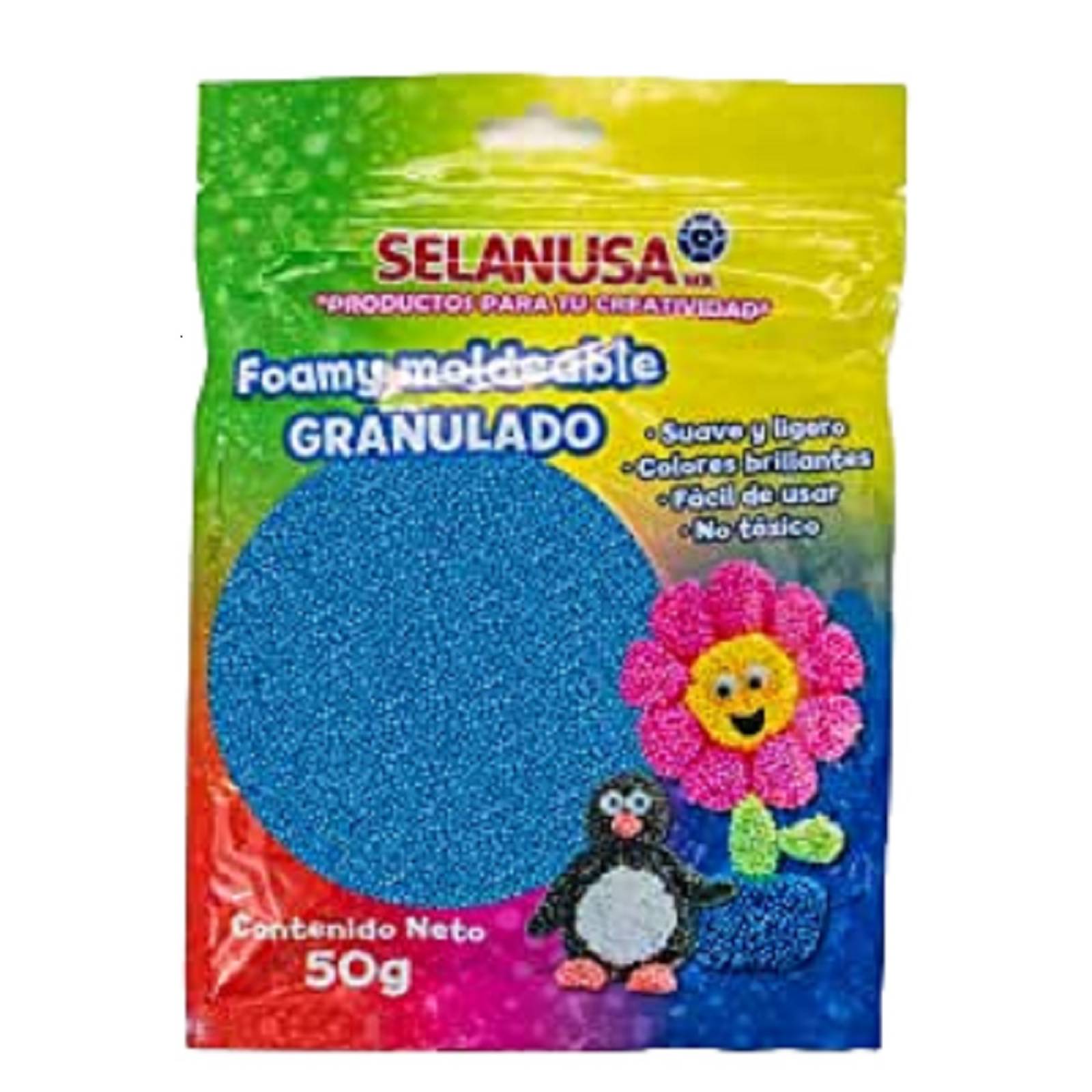 Foamy Moldeable Granulado C/50 Gramos Color Azul Selanusa