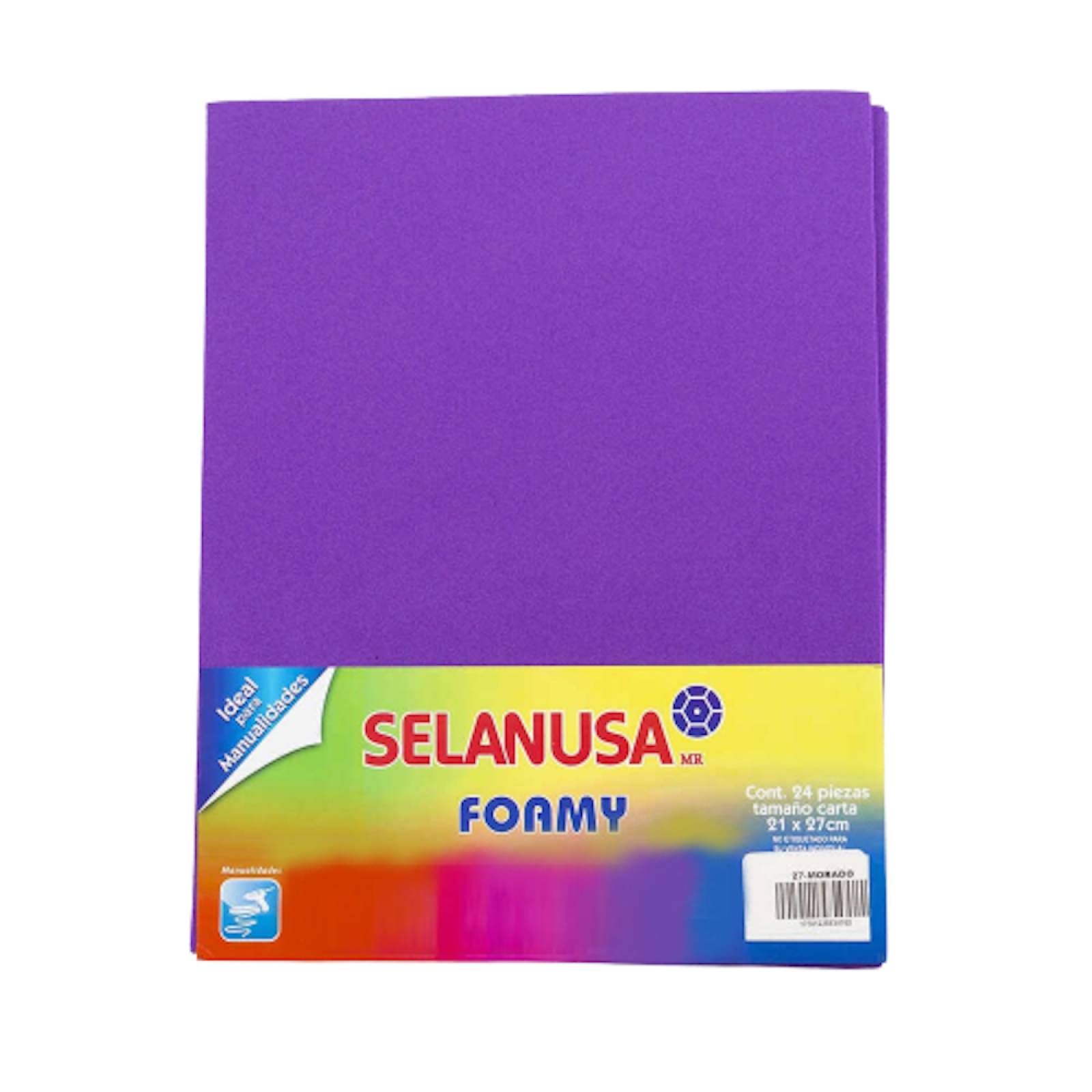 Foamy Tamaño Carta Liso 24 Pzas Morado Manualidad Selanusa