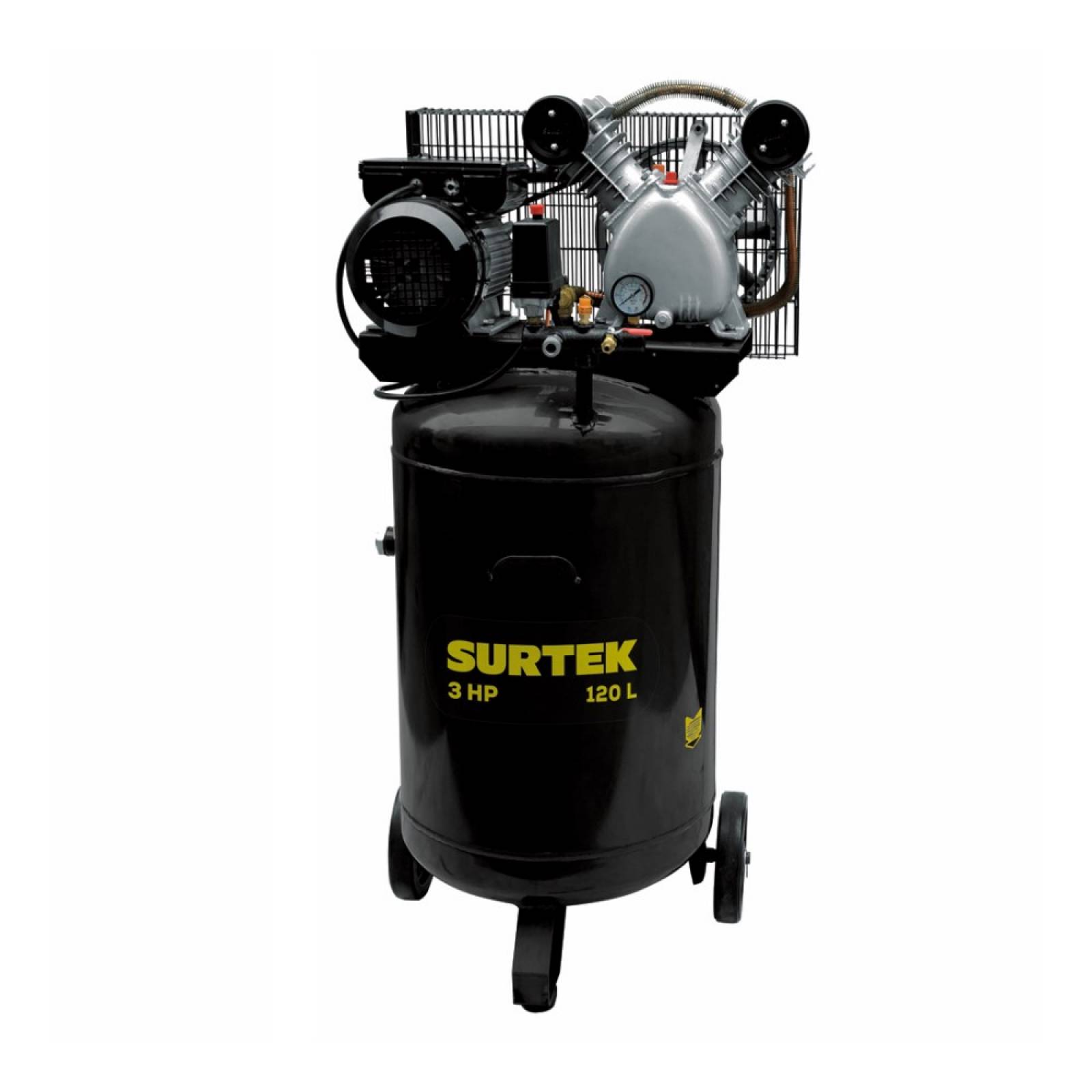 Compresor Aire Eléctrico Banda Vertical 120Lt 3HP Surtek