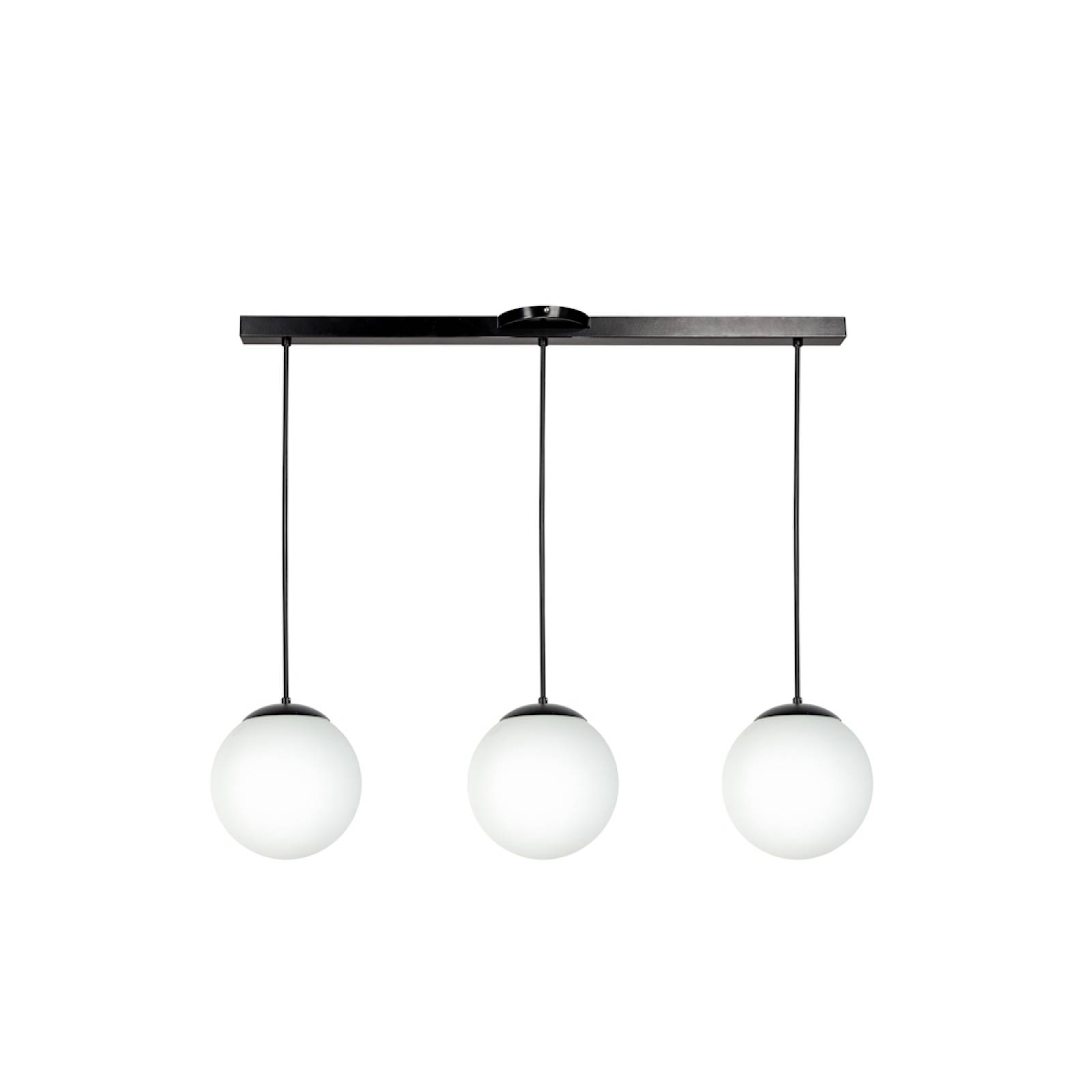 Luminario Colgante Armado En Riel 3 Esferas Vidrio Maxxi