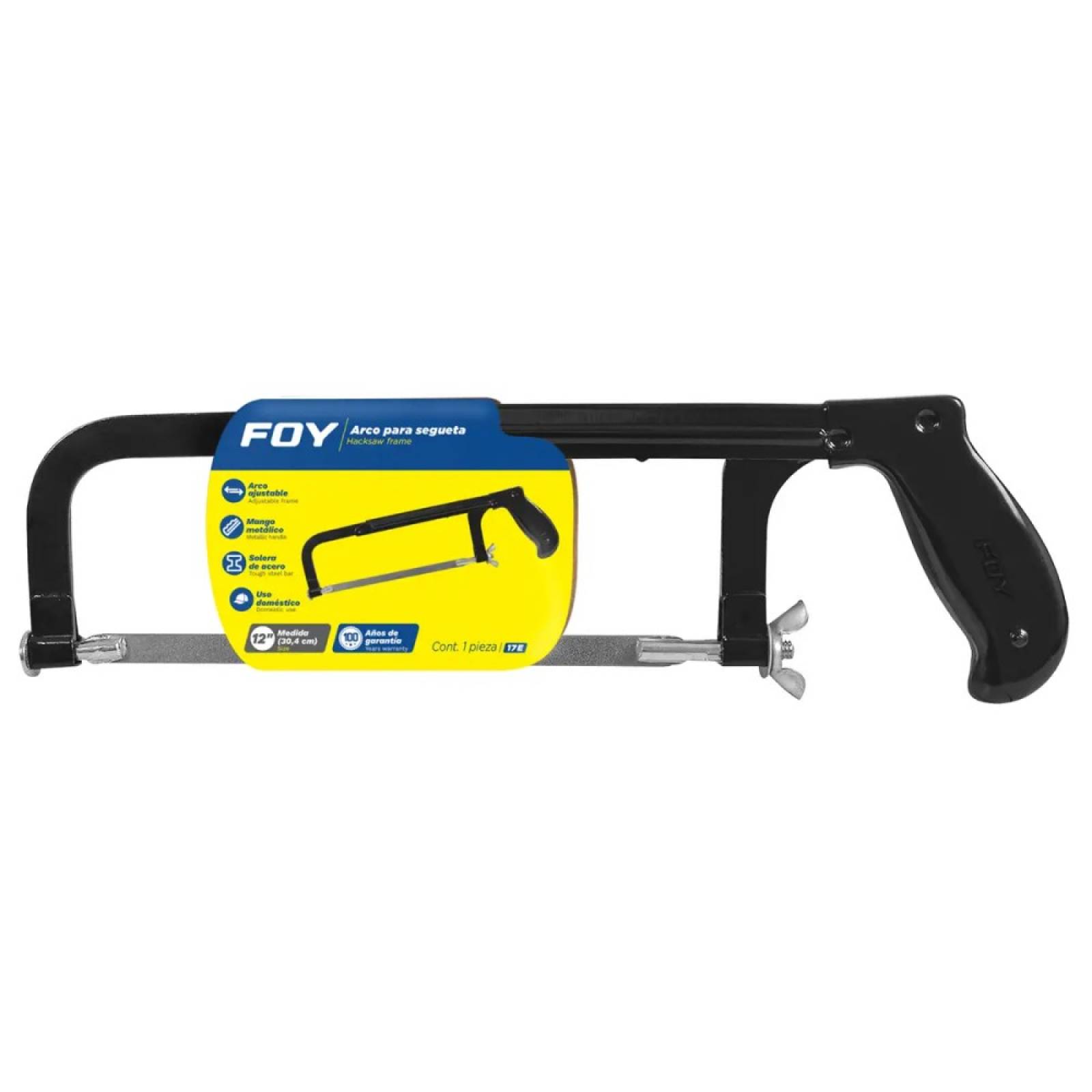 Arco Segueta Ajustable Aluminio Mango Plástico Negro Foy