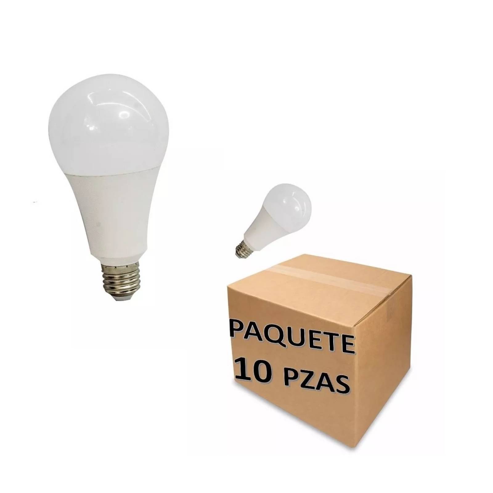 caja con foco-led-18w-para-casa-e27-paquete-10-pzas