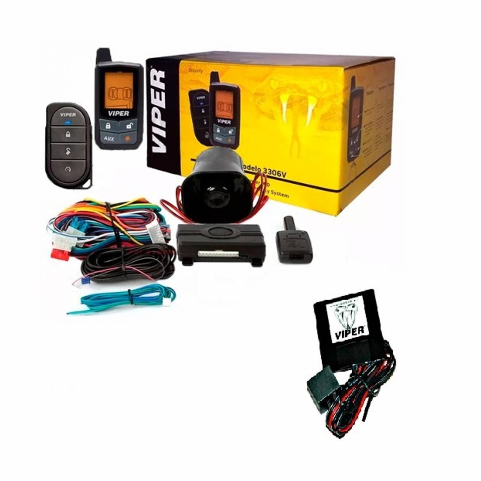 Alarma Viper 3306v + Display + Led Viper + Sirena + Sensor
