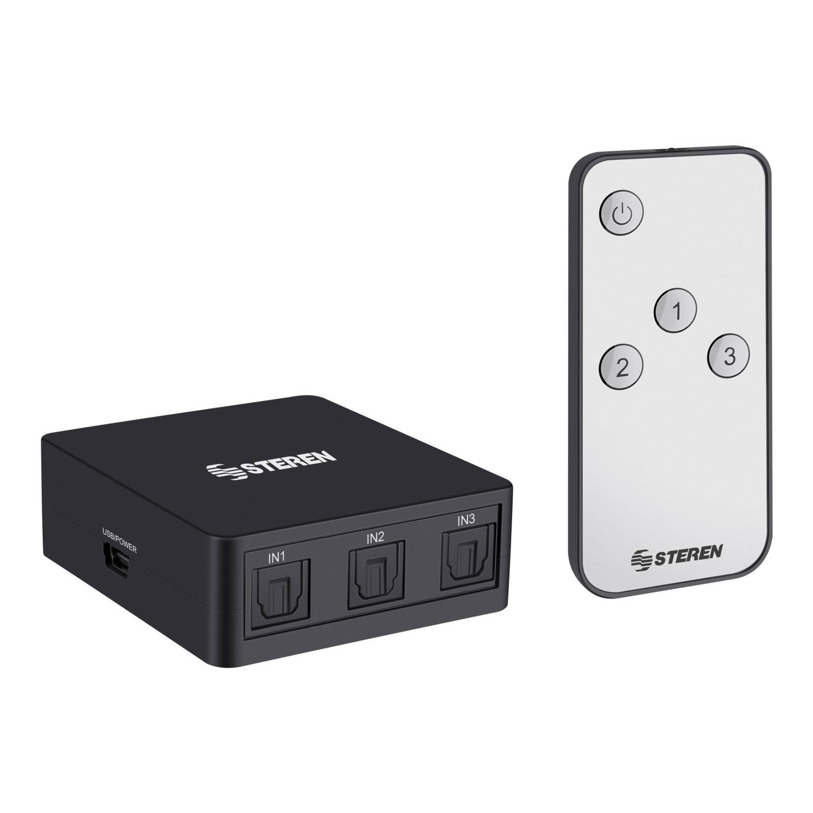 Selector de audio digital (Toslink) de 3 entradas