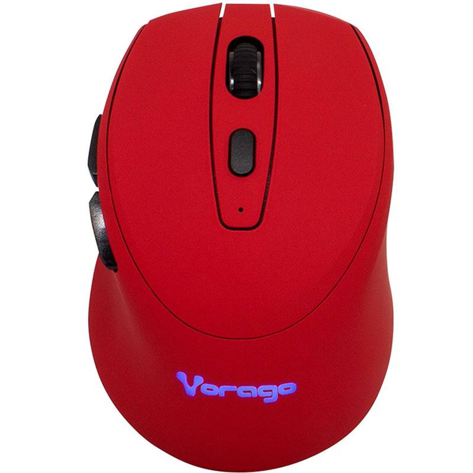 Mouse Inalambrico VORAGO MO-306 2400dpi Recargable Iluminado Rojo