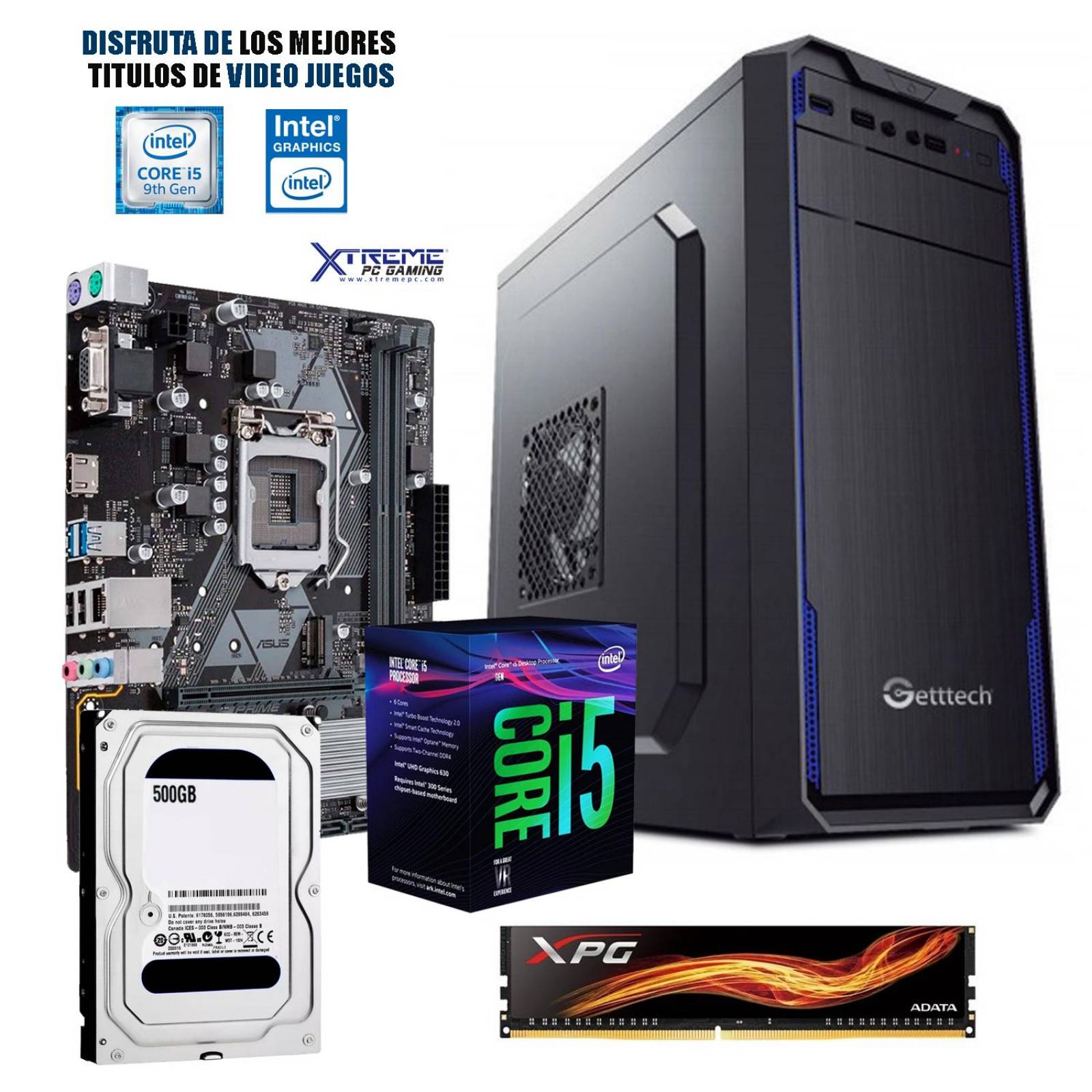 Computadora Pc Cpu Gamer Xteme Intel I5 9400 8gb 500gb Hd 630
